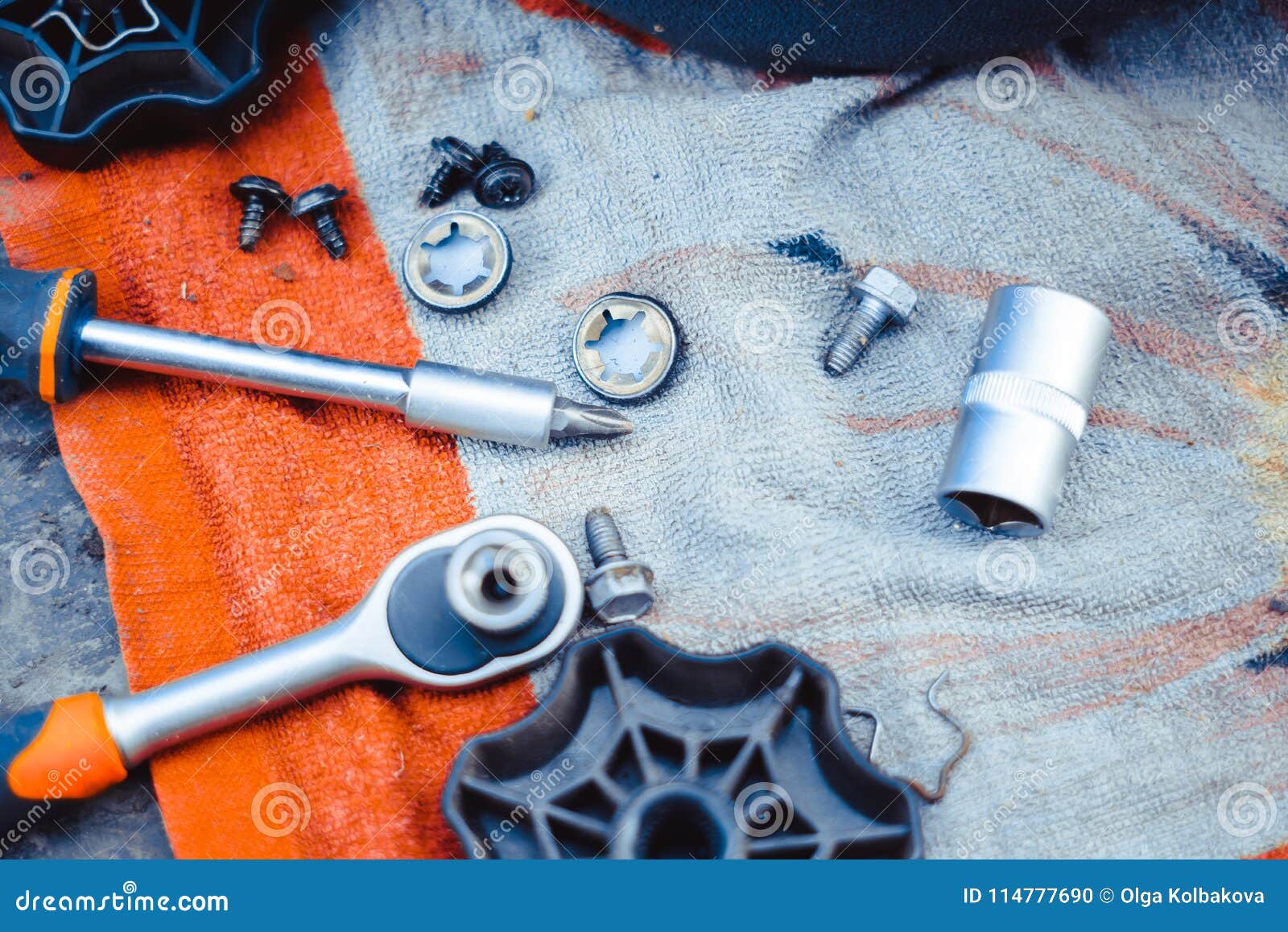 Tools for cars lie stock photo. Image of manual, auto - 114777690