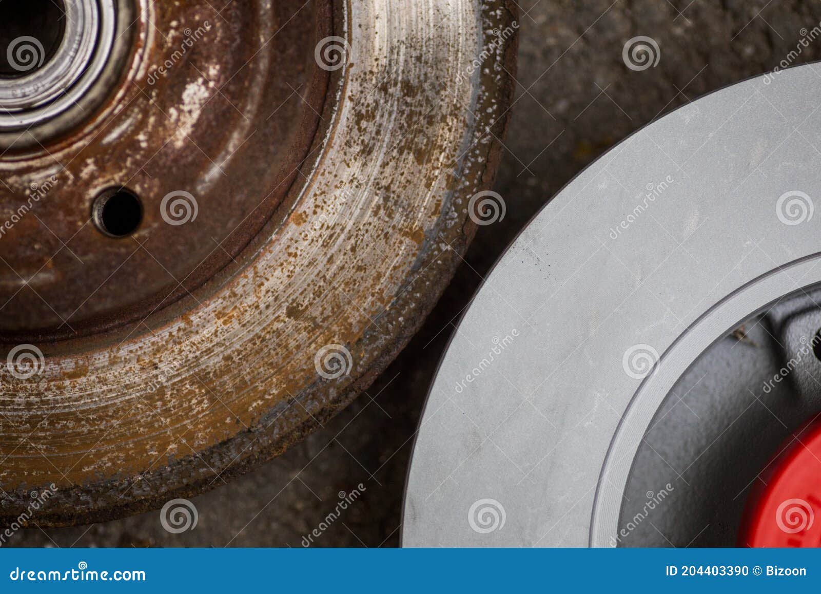 Car Worn and Rusty Brake Disk and a New One Stock Photo - Image of ...