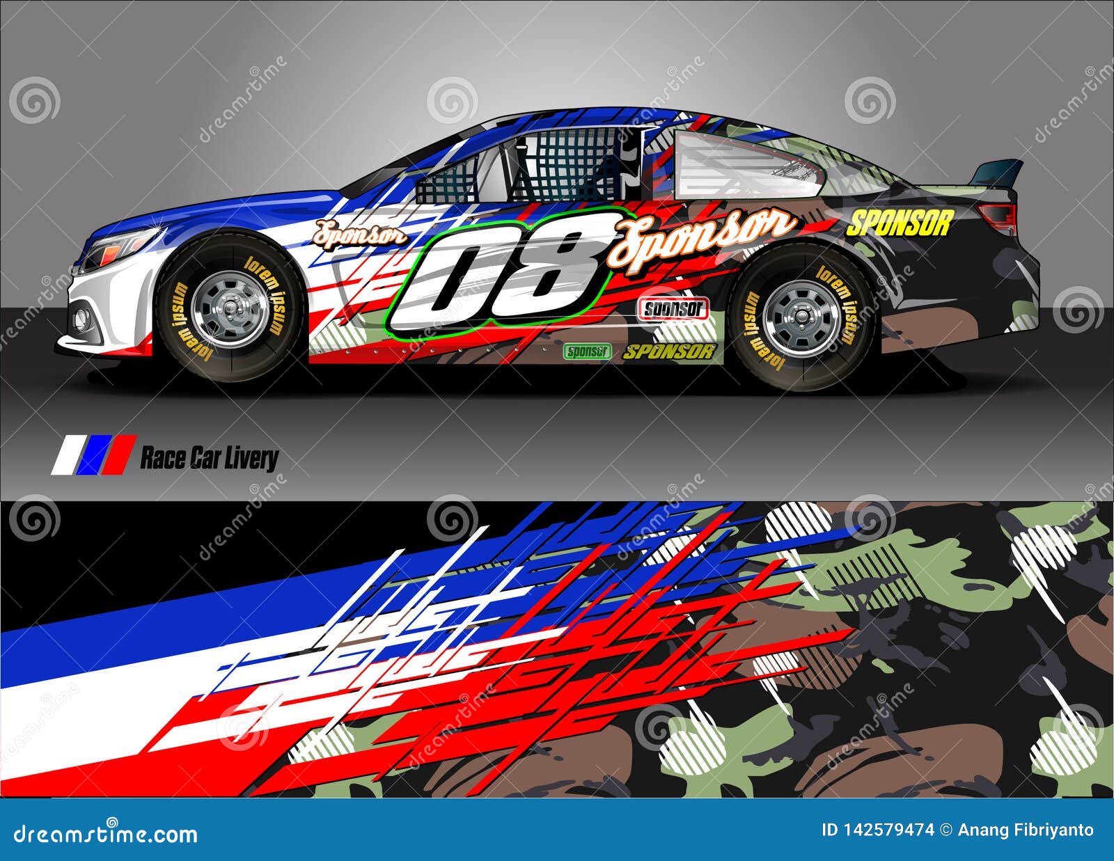 Race Car Livery Graphic . Abstract Grunge Background Design for Vehicle ...