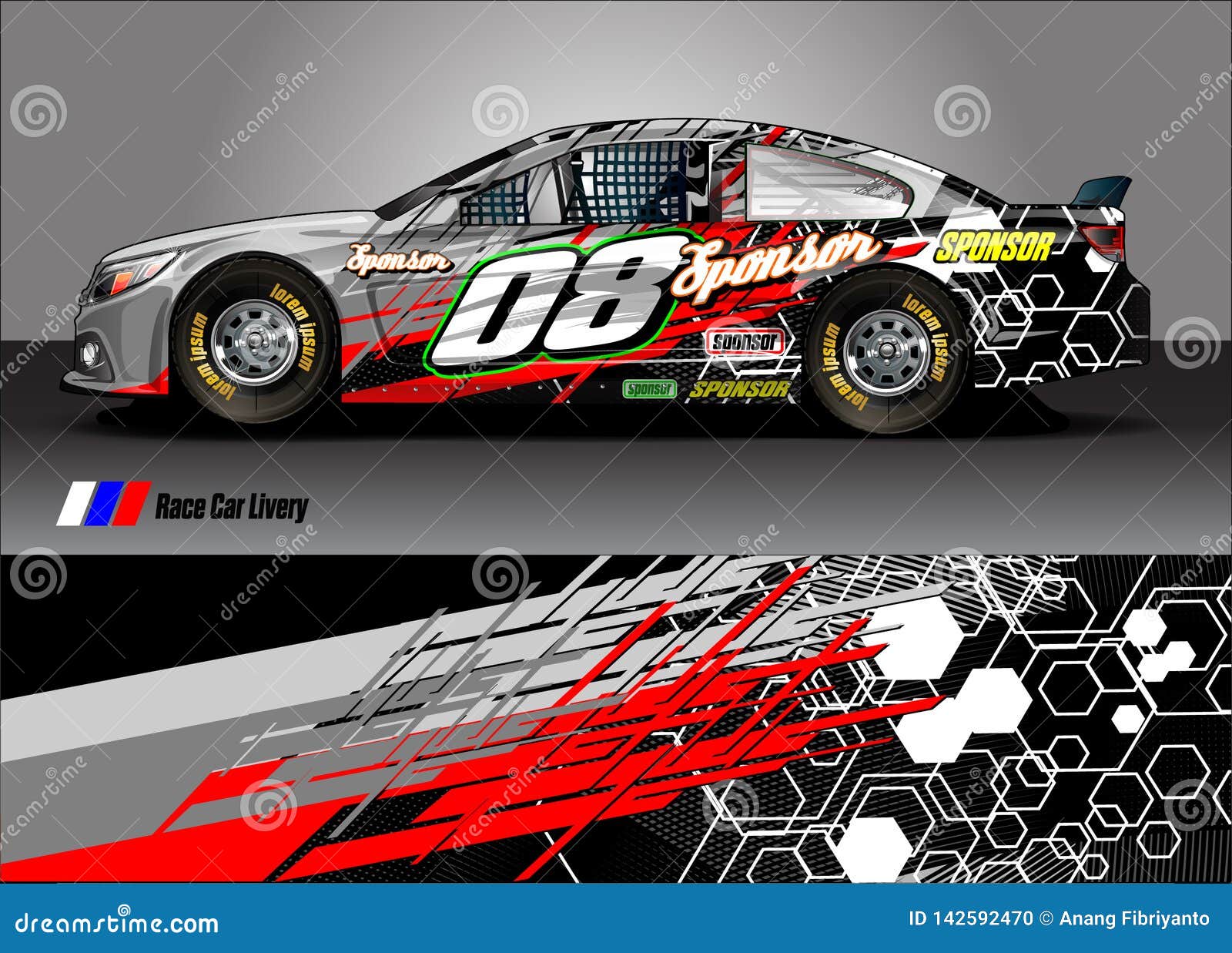 Race Car Livery Graphic . Abstract Grunge Background Design for Vehicle ...