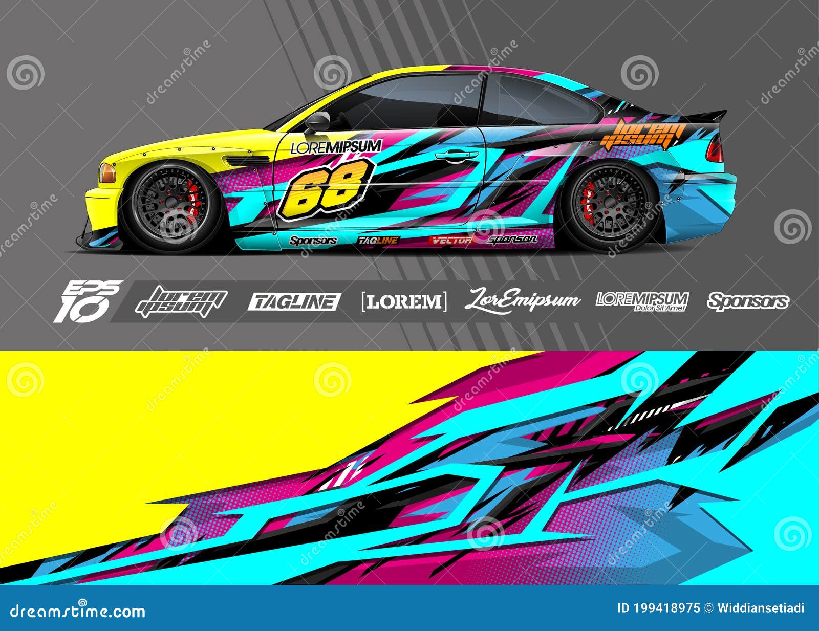 Race Car Wrap Designs Illustrations Stock Vector - Illustration of ...