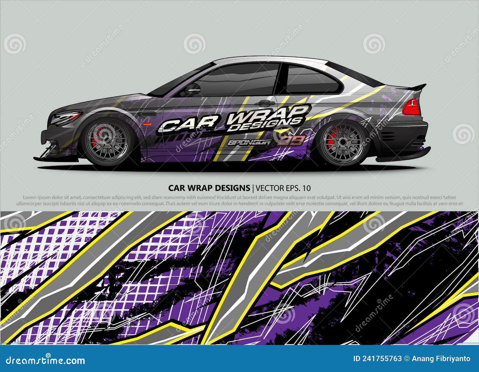 Car Wrap Design for Vehicle Livery Stock Vector - Illustration of auto ...