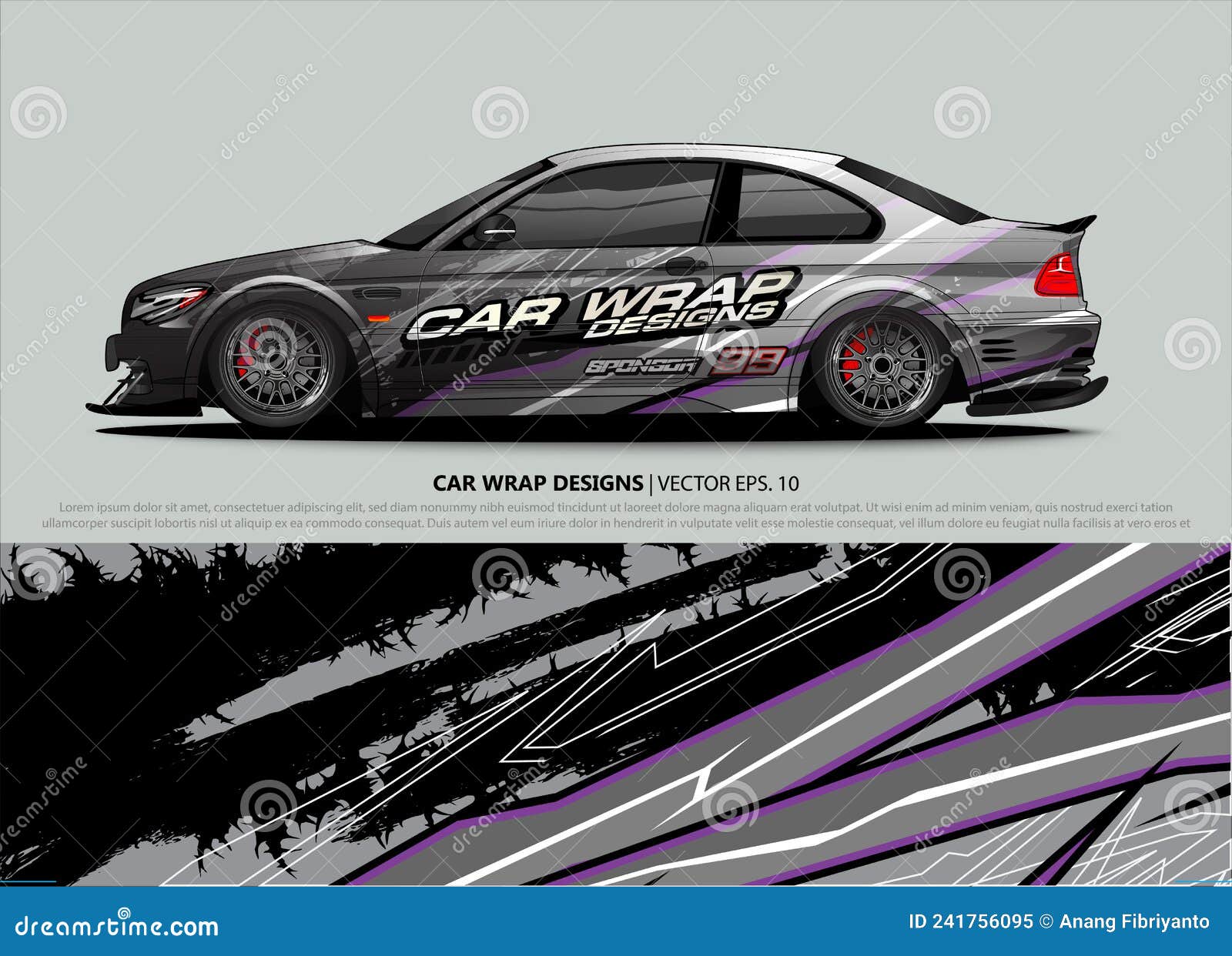 Car Wrap Design for Vehicle Livery Stock Vector - Illustration of signs ...