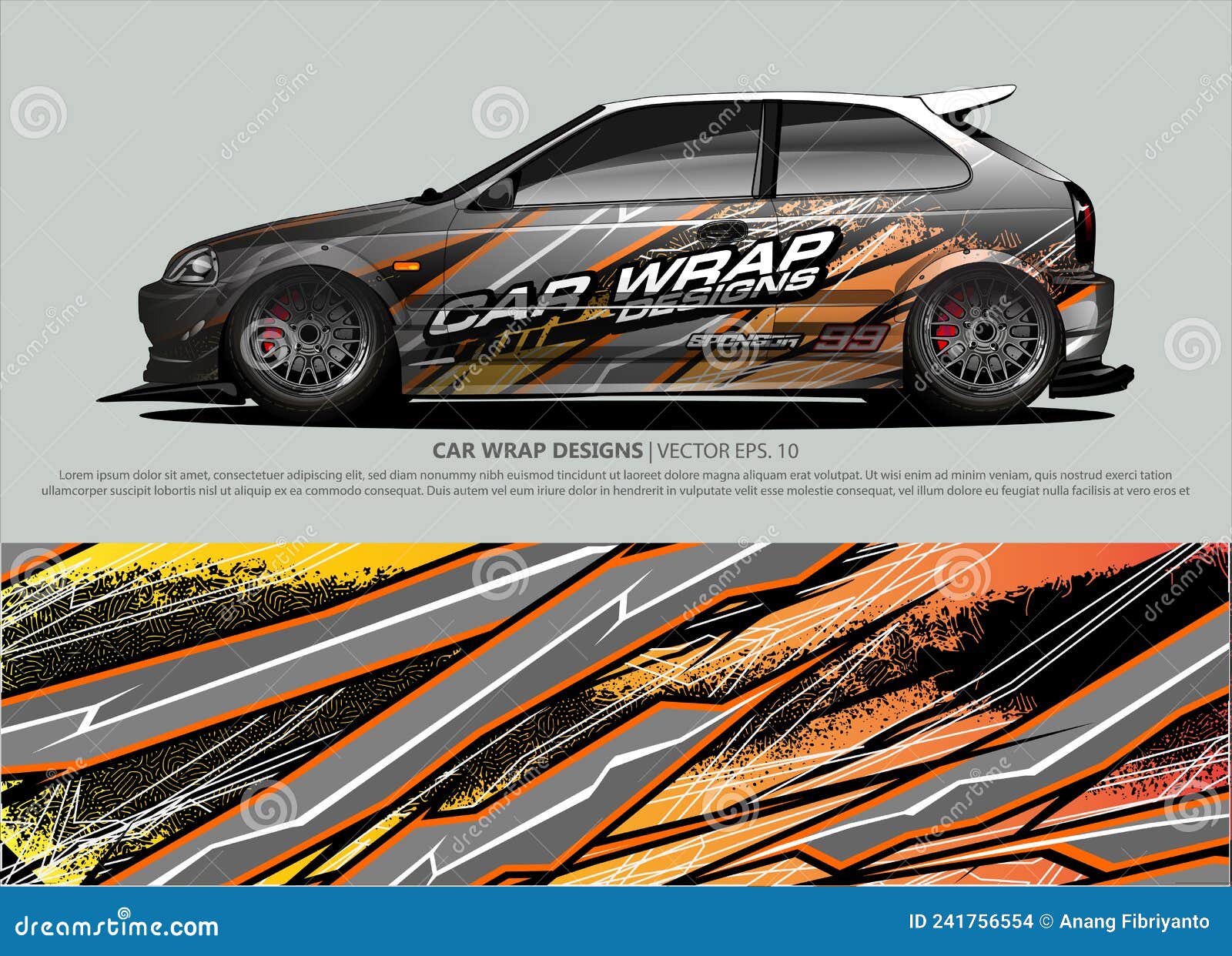 Car Wrap Design for Vehicle Livery Stock Vector - Illustration of ...