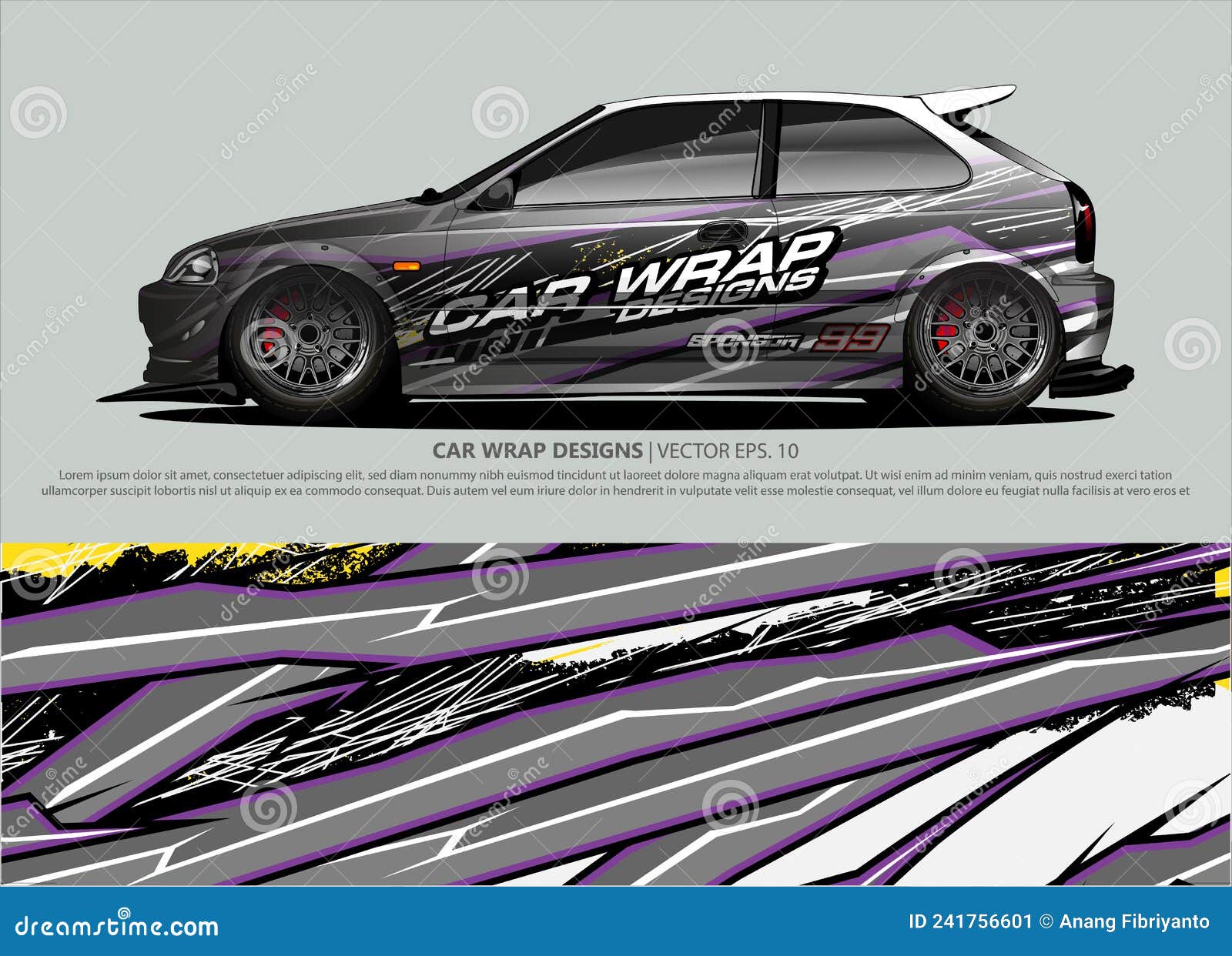 Car Wrap Design for Vehicle Livery Stock Vector - Illustration of truck ...