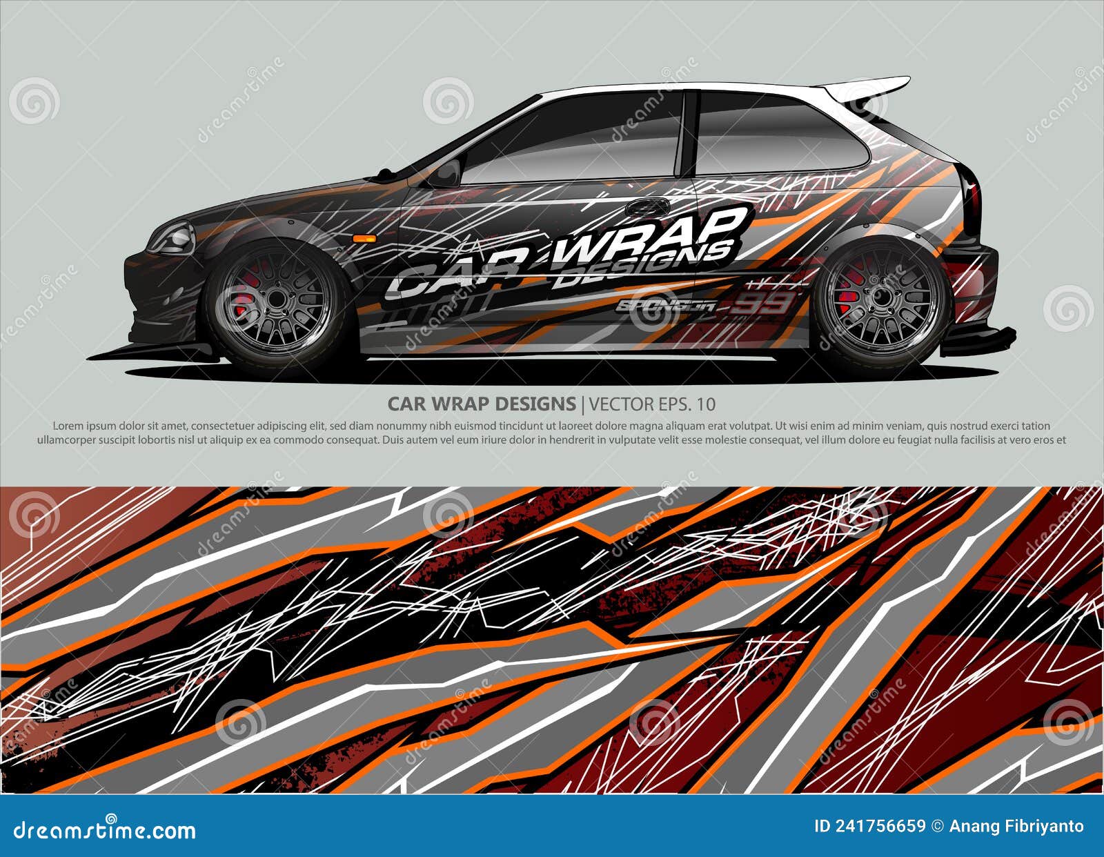 Car Wrap Design for Vehicle Livery Stock Vector - Illustration of ...