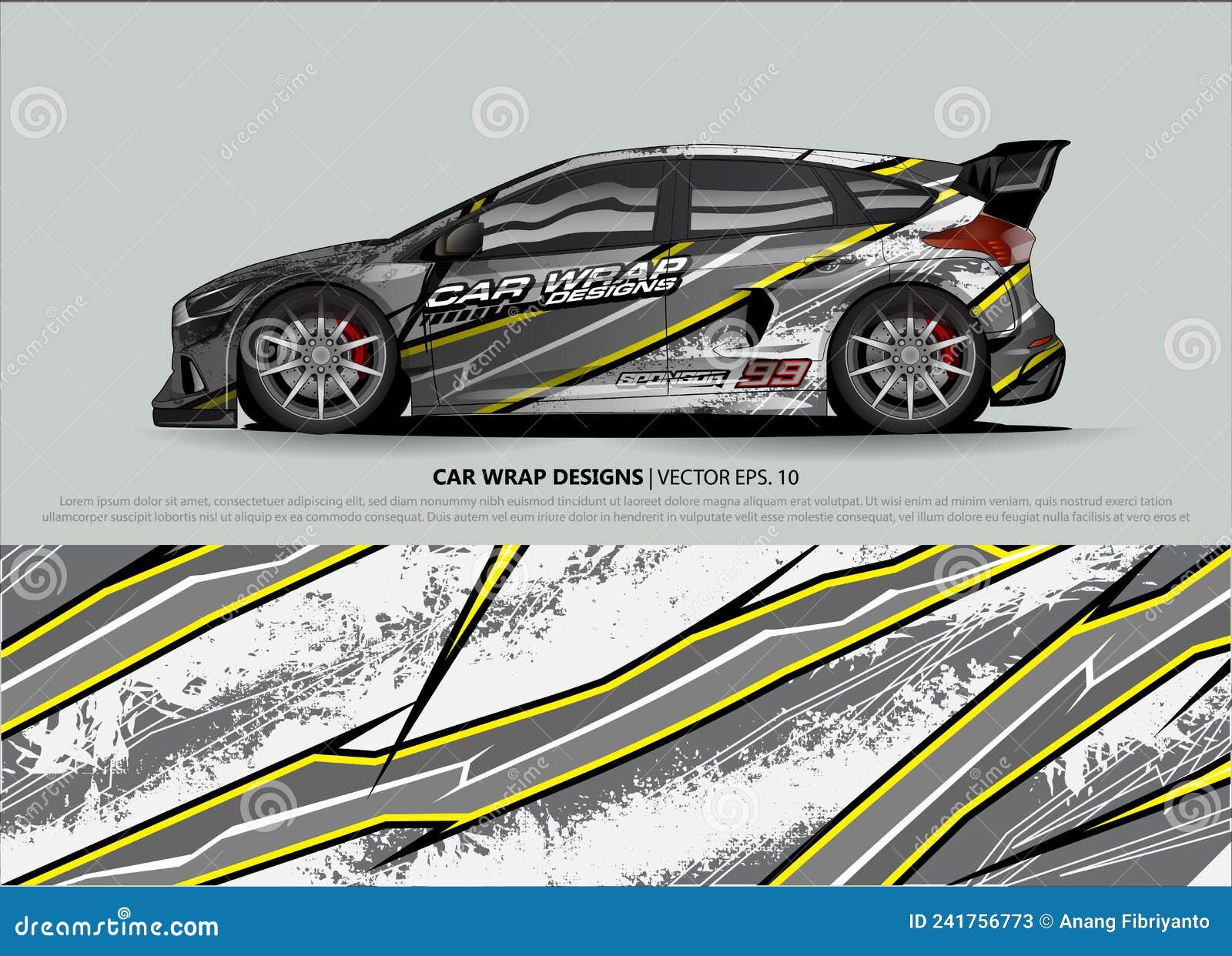 Car Wrap Design for Vehicle Livery Stock Vector - Illustration of ...