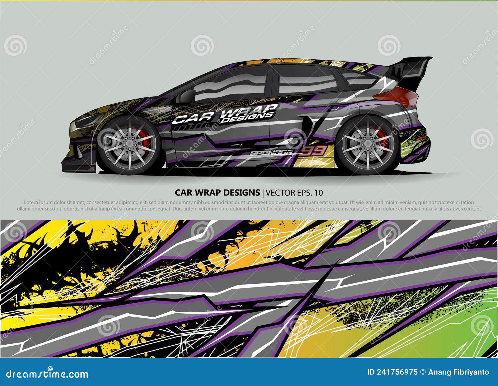 Car Wrap Design for Vehicle Livery Stock Vector - Illustration of ...