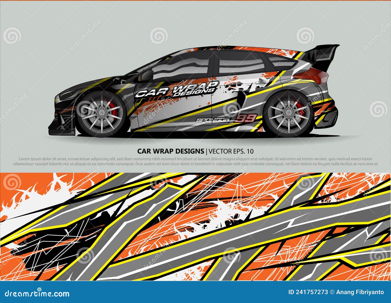 Car Wrap Design for Vehicle Livery Stock Vector - Illustration of ...