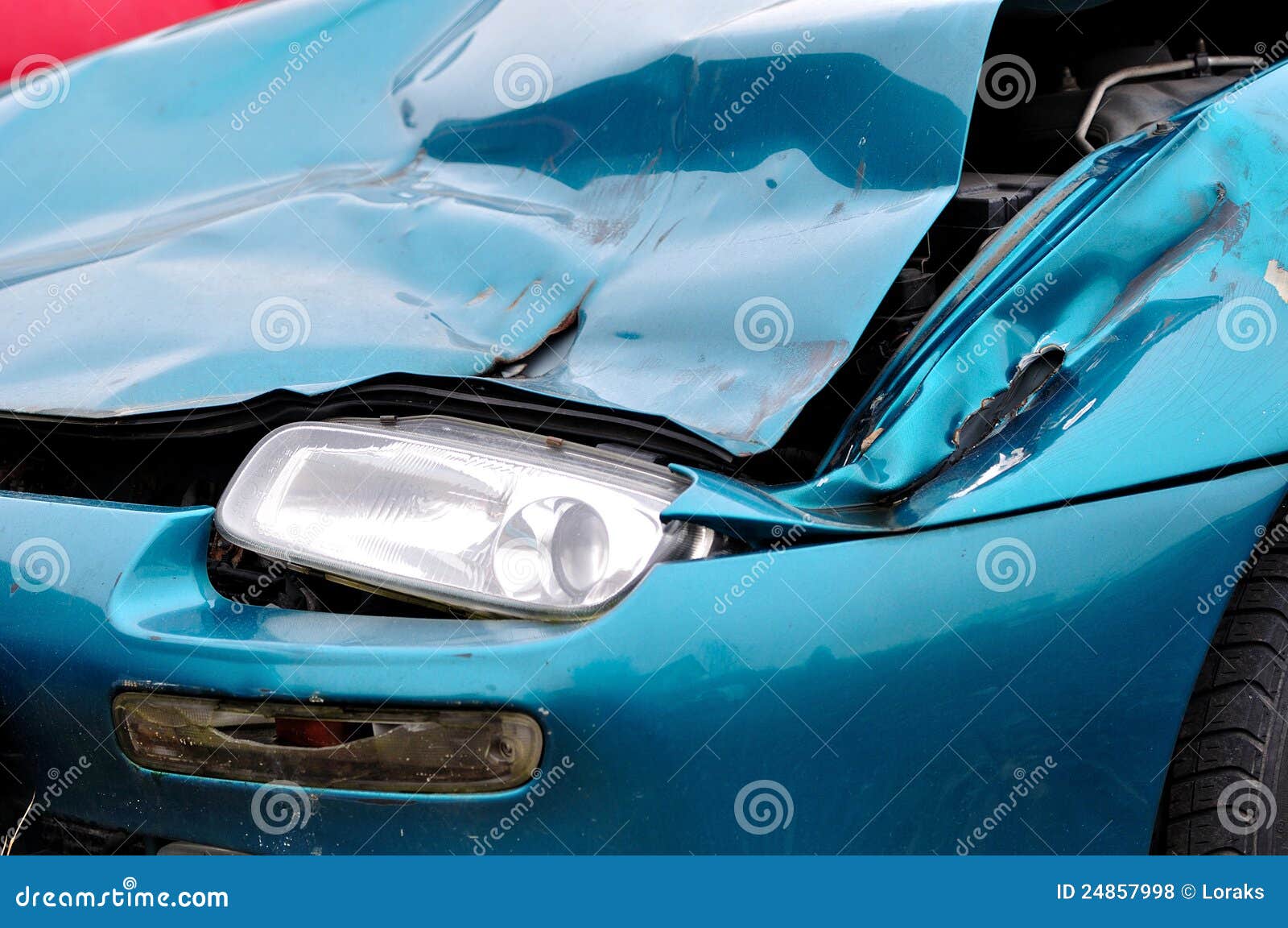 Car wreck. stock photo. Image of insurance, broken, bonnet - 24857998