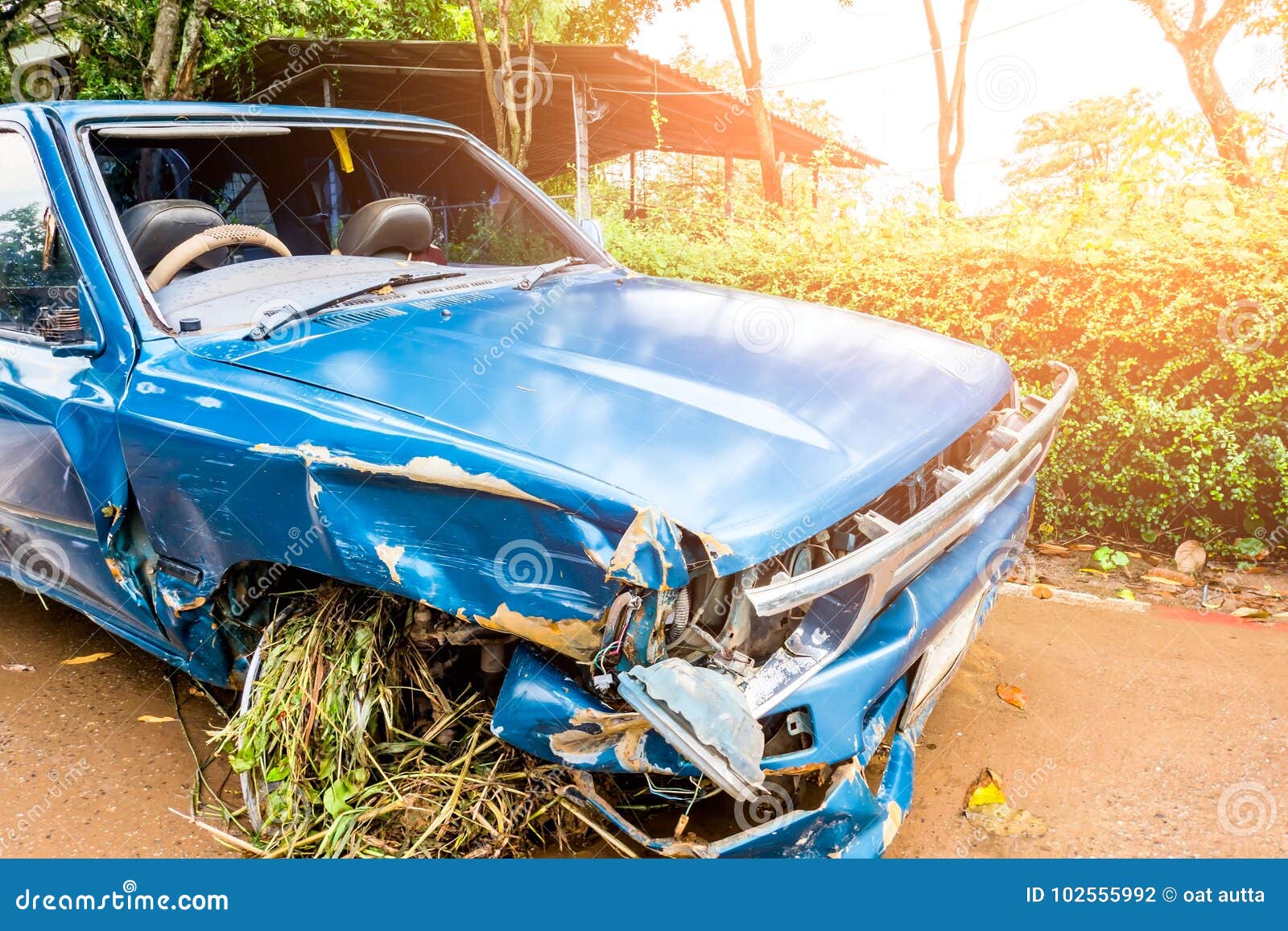 Car Wreck Accident on the Road Stock Photo - Image of collision ...