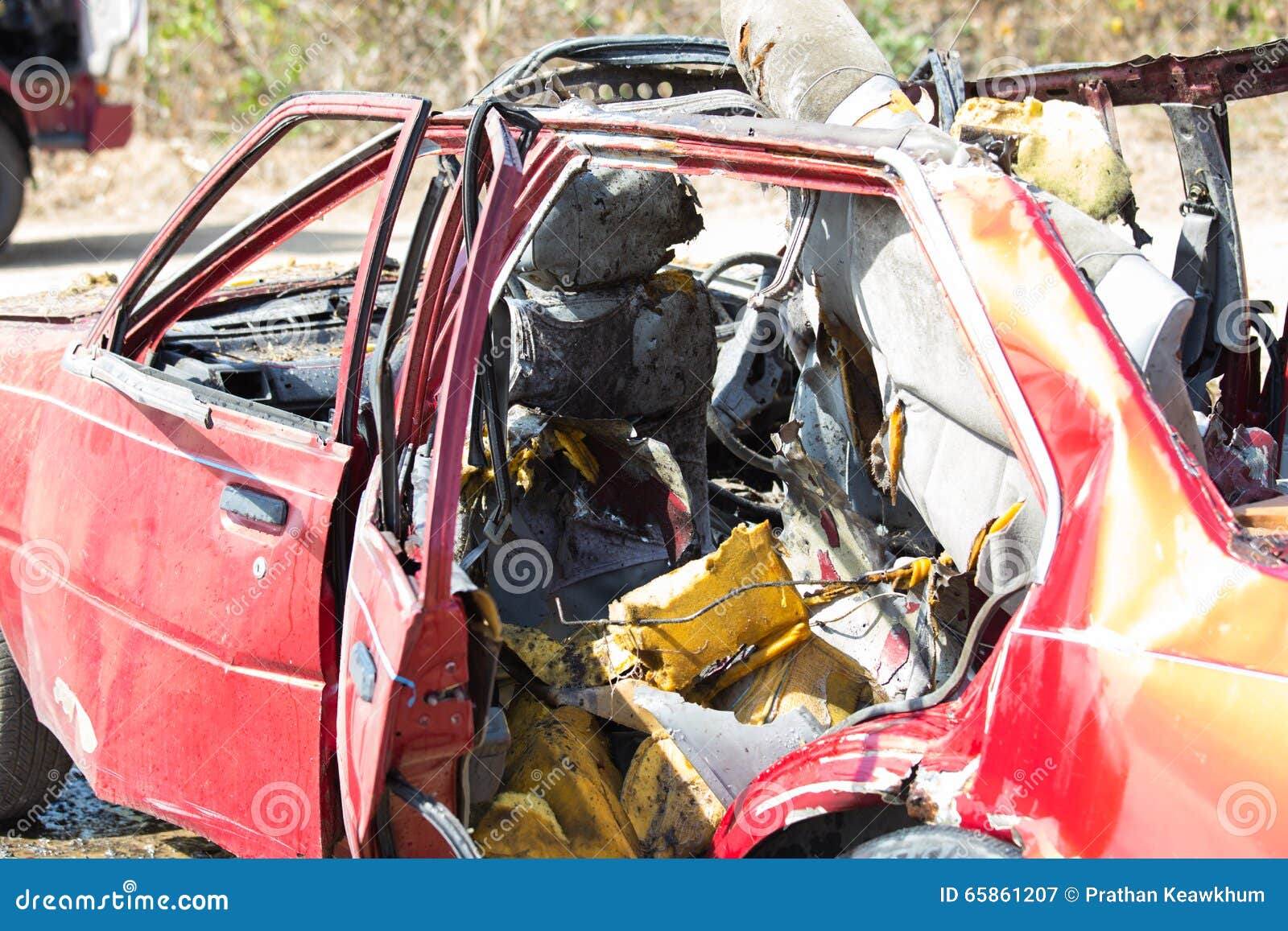 Car wreck from explosion stock image. Image of crime - 65861207