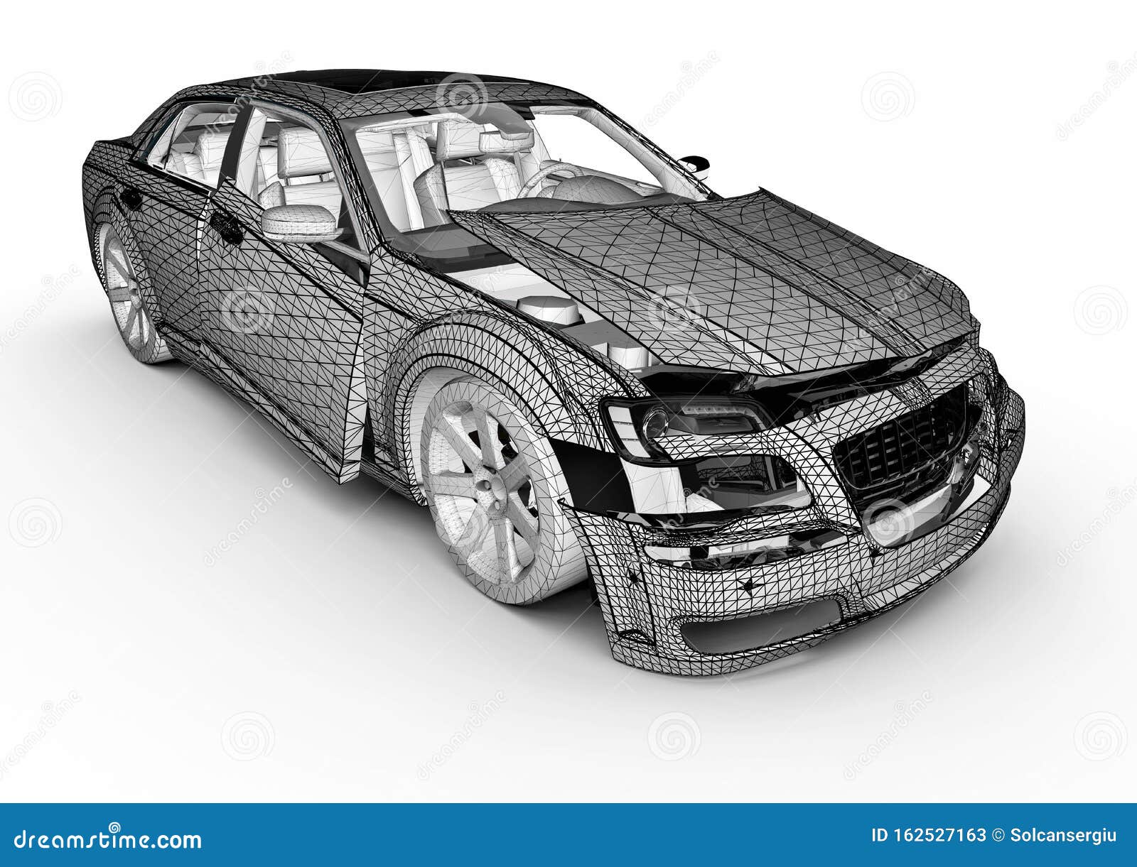Car wreck in mesh pattern stock illustration. Illustration of ...