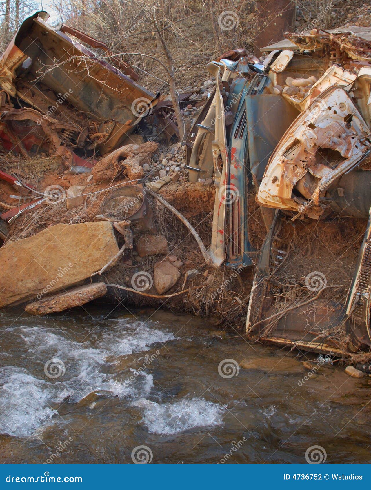 Car Wreckage stock photo. Image of damaged, garbage, pollution - 4736752