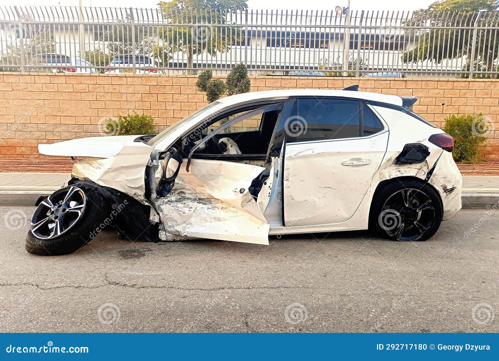 Car Wrecked in an Accident with a Wheel Torn Off Editorial Image ...