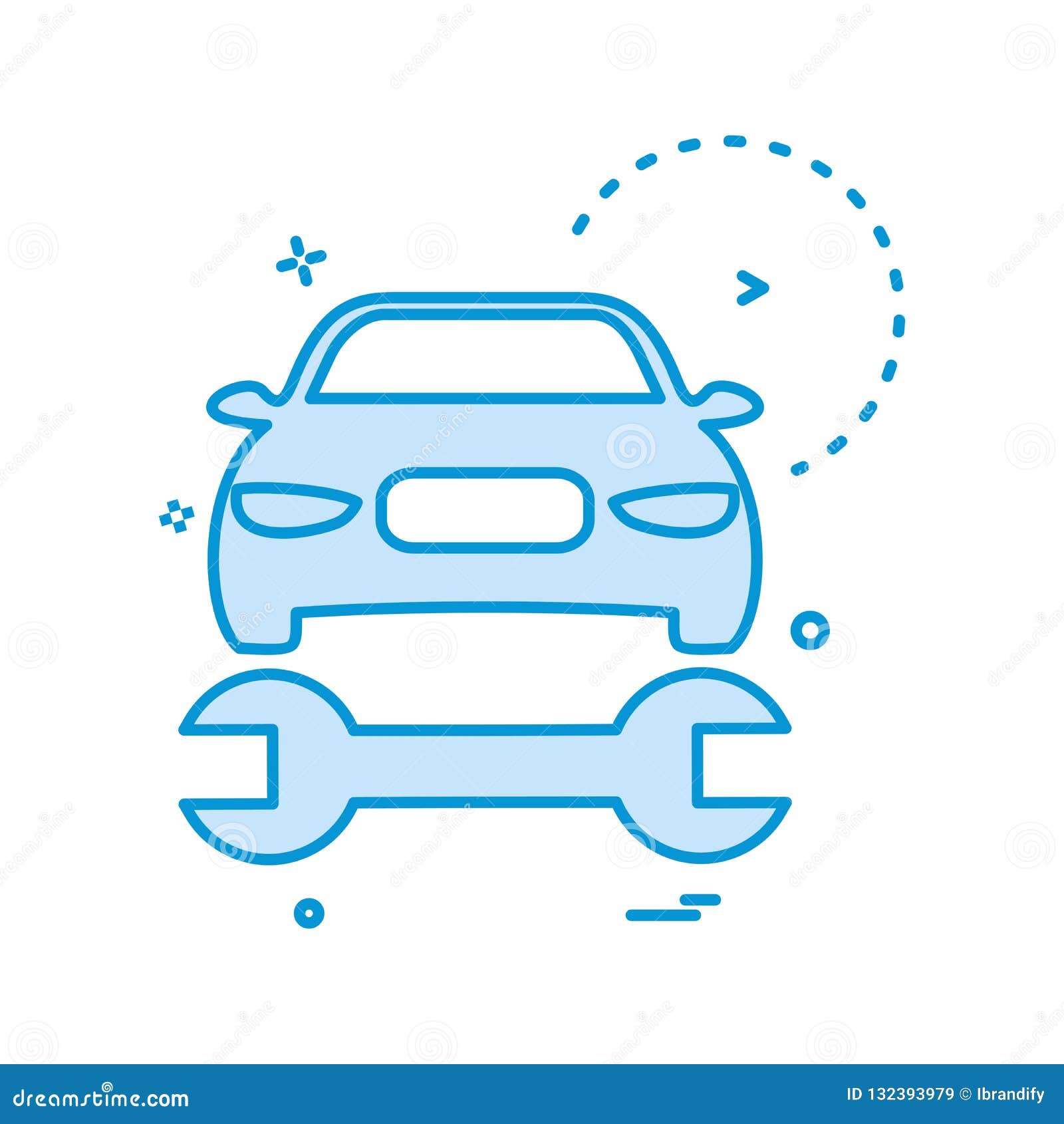 Car Wrench Repairing Icon Vector Design Stock Vector - Illustration of ...