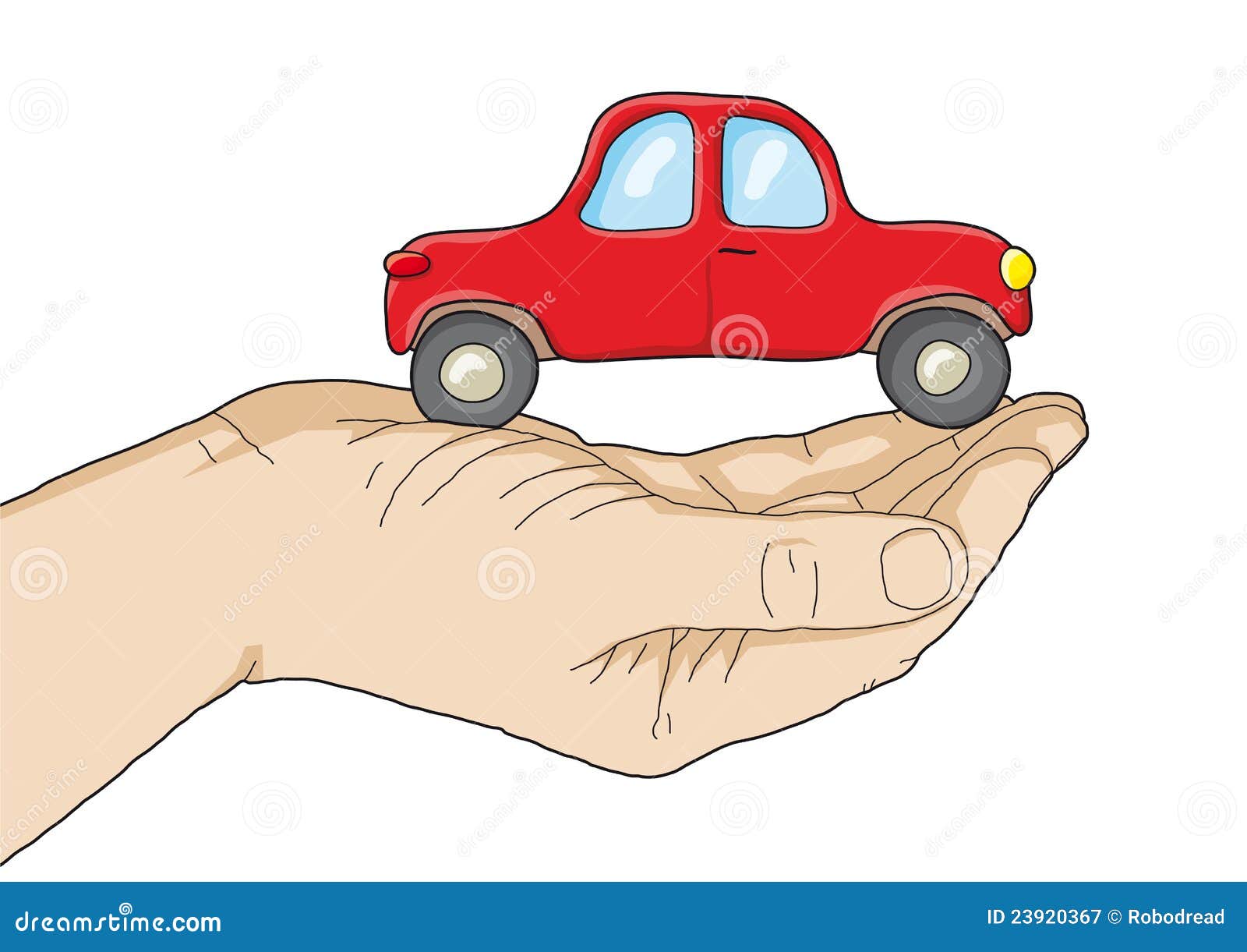 Car in your hand stock vector. Illustration of sell, pass - 23920367