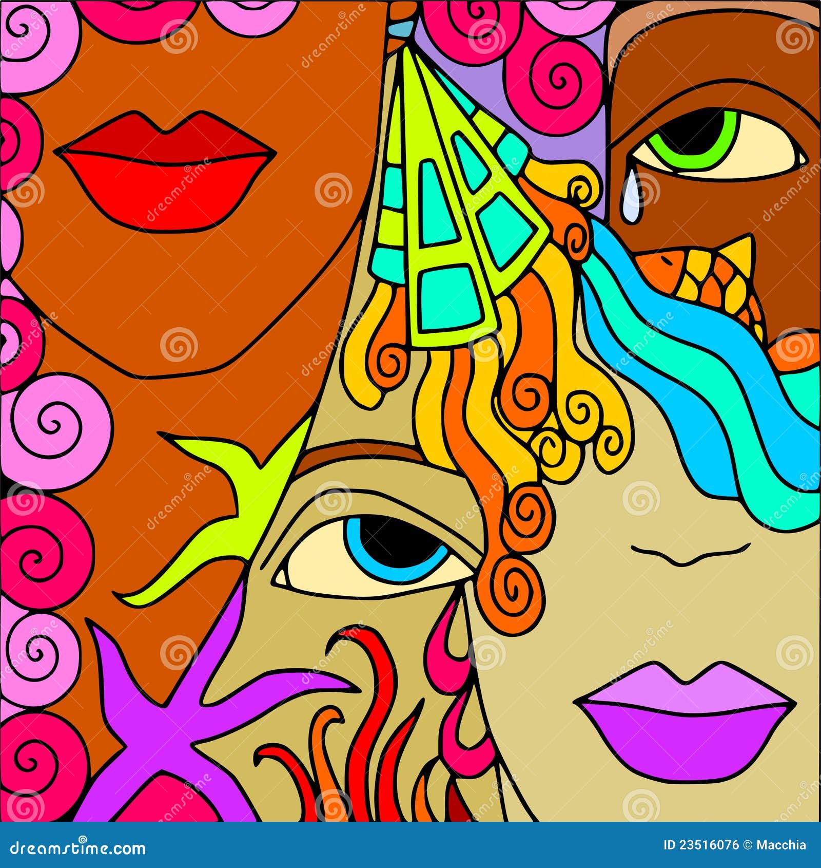 Cara abstracta stock de ilustración. Ilustración de colgante - 23516076