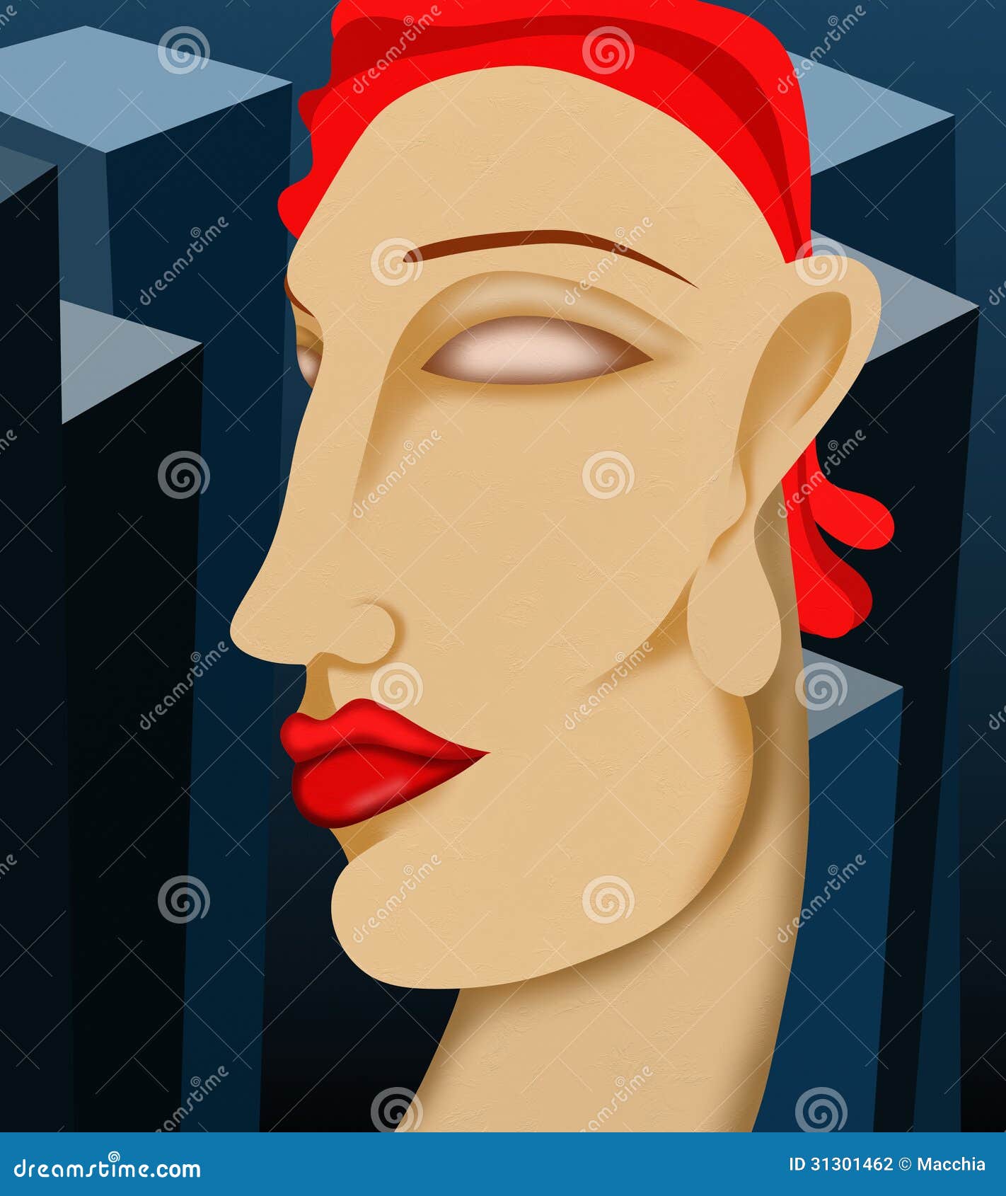 Cara abstracta de la mujer stock de ilustración. Ilustración de cara ...