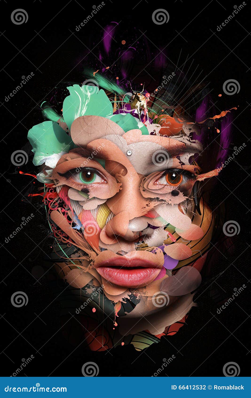 Cara abstracta de la mujer foto de archivo. Imagen de manera - 66412532