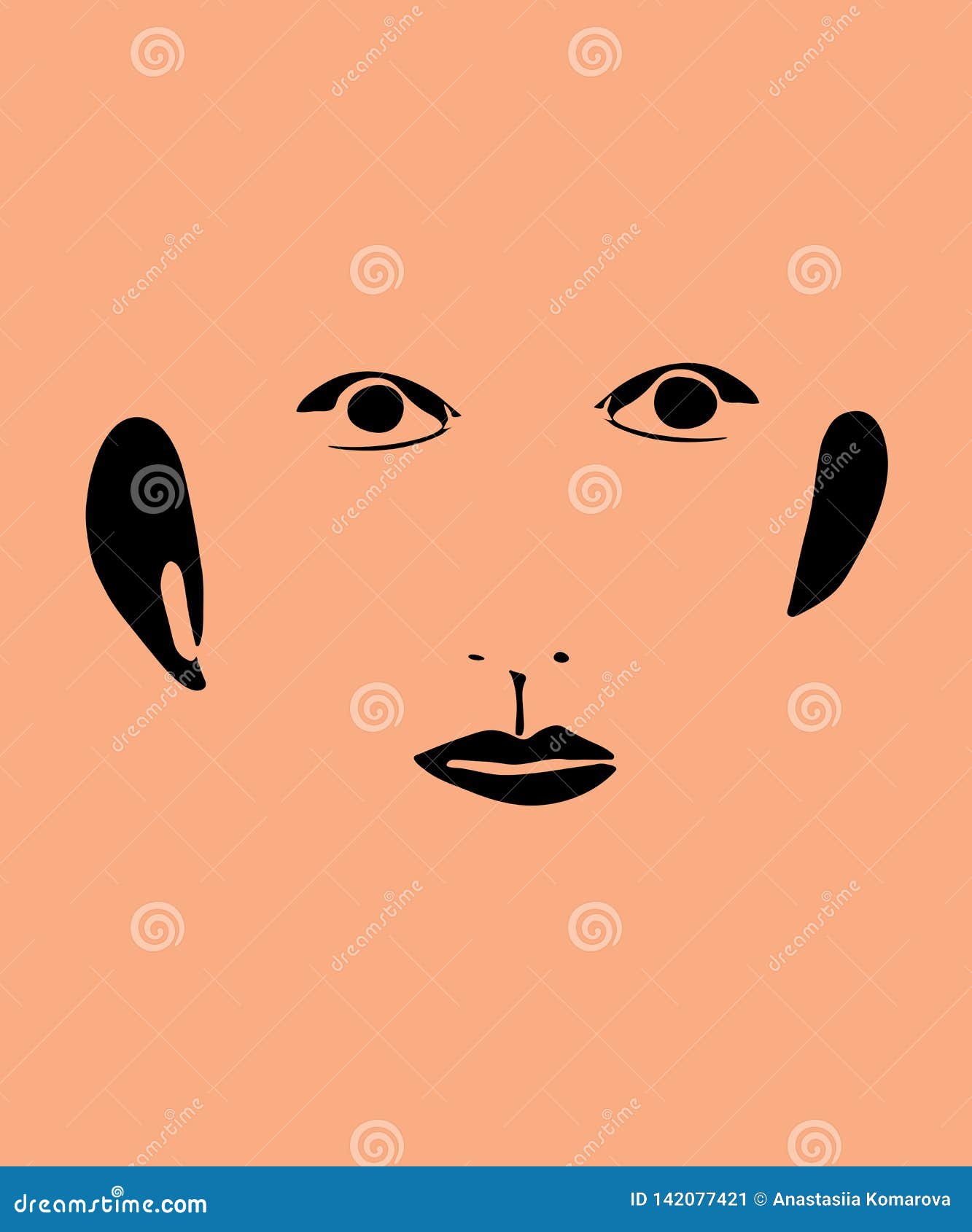 Cara Abstracta Ejemplo Del Vector Del Rostro Humano Ilustración del ...