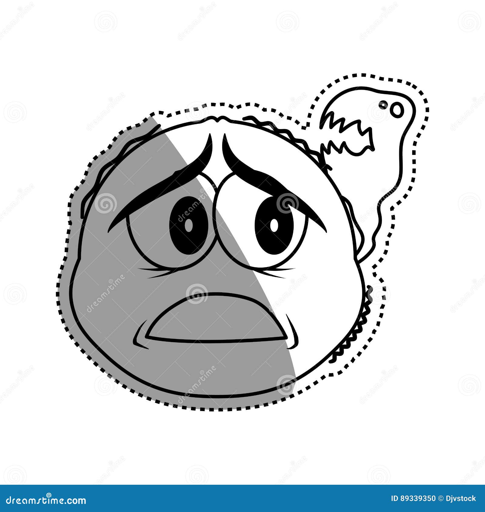 Cara Asustada De La Historieta Stock de ilustración - Ilustración de ...