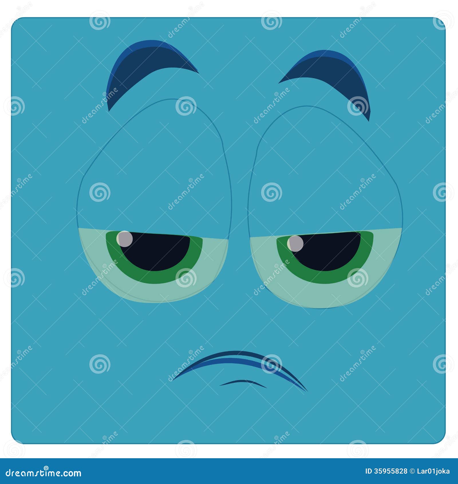 Cara azul ilustração do vetor. Ilustração de olho, projeto - 35955828