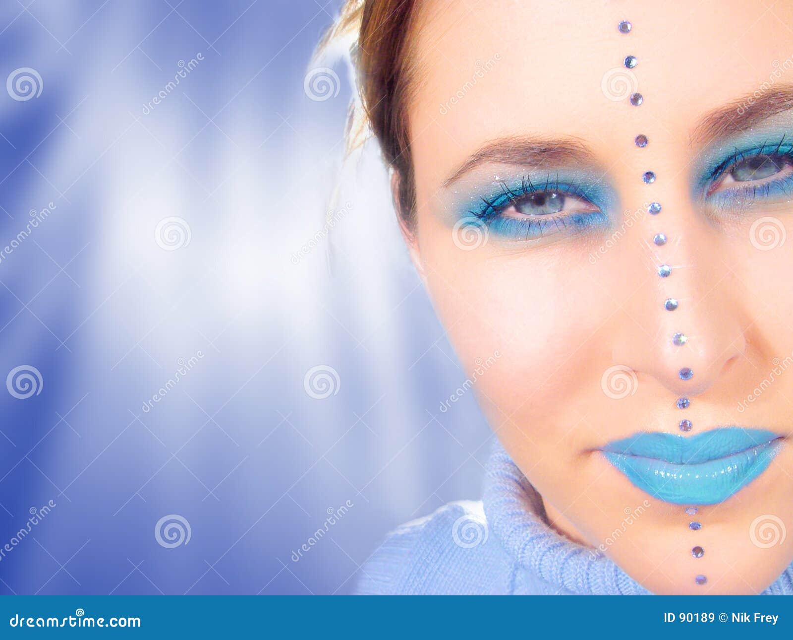 Cara azul stock de ilustración. Ilustración de boca, labios - 90189