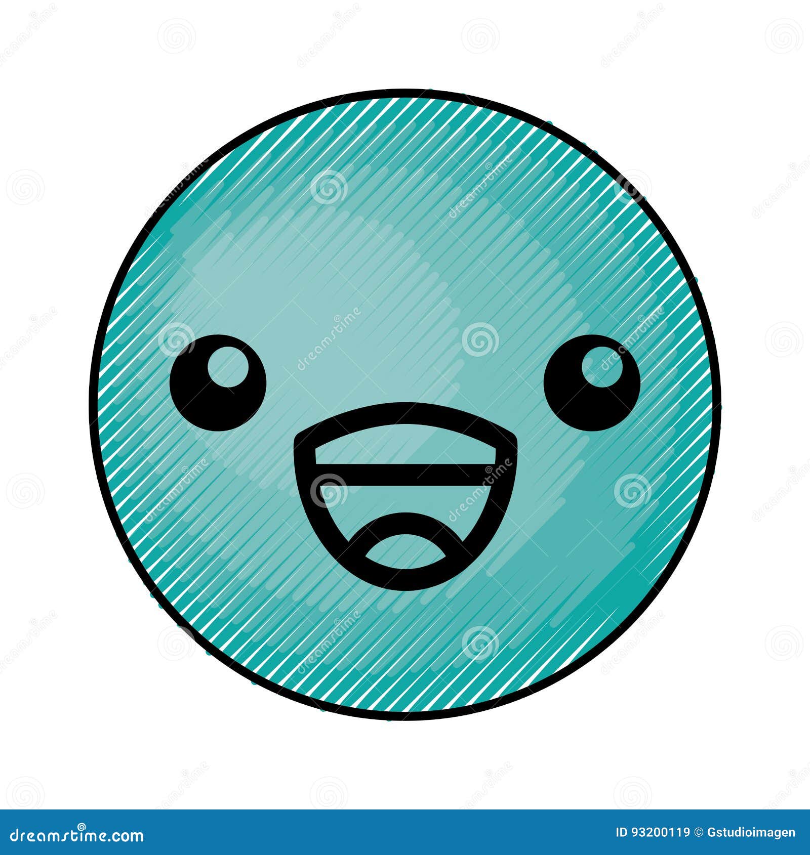 Cara Azul Bonito Do Emoticon Do Kawaii Ilustração do Vetor - Ilustração ...