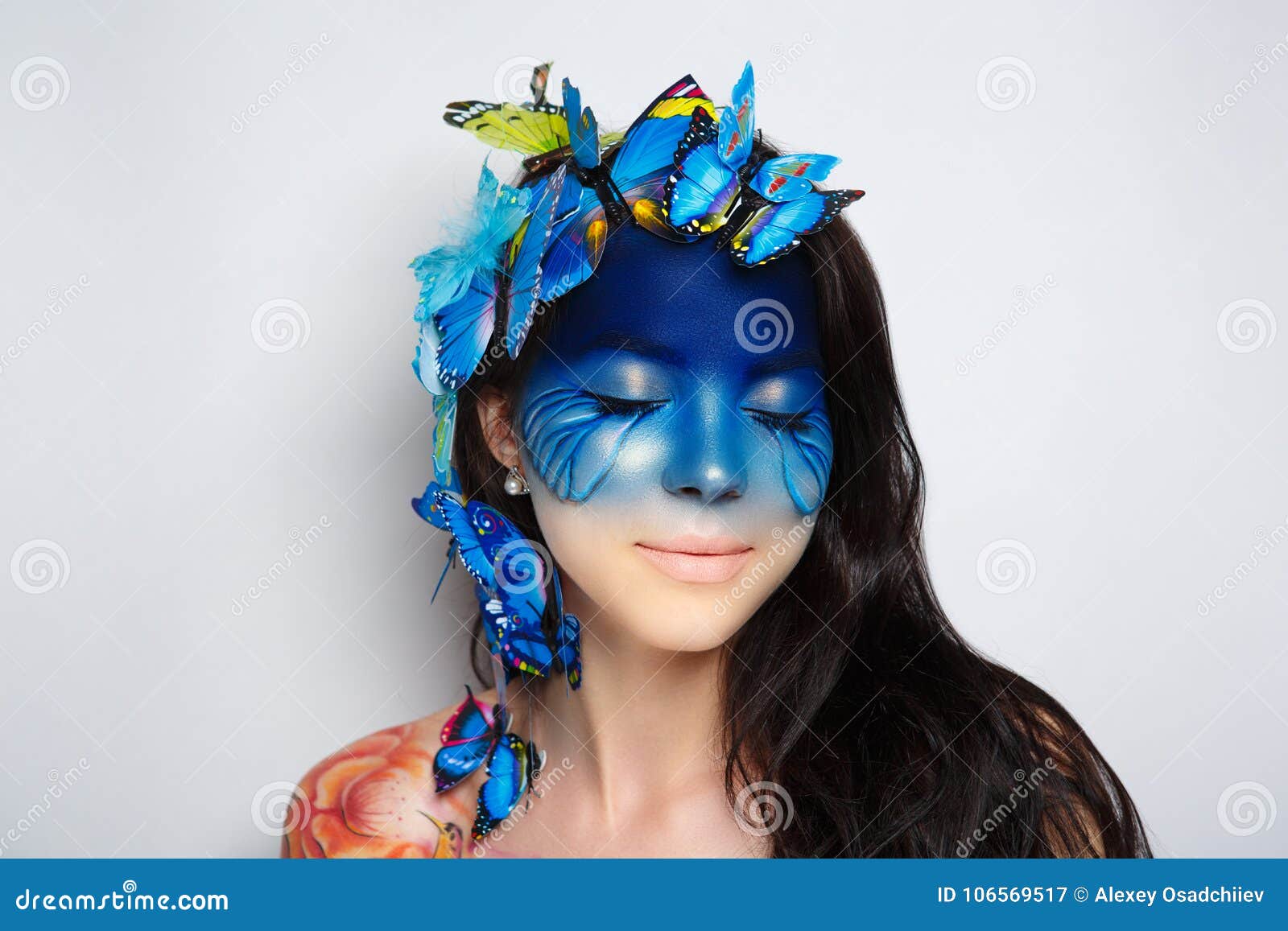 Cara Azul Del Arte De La Mujer Imagen de archivo - Imagen de manera ...