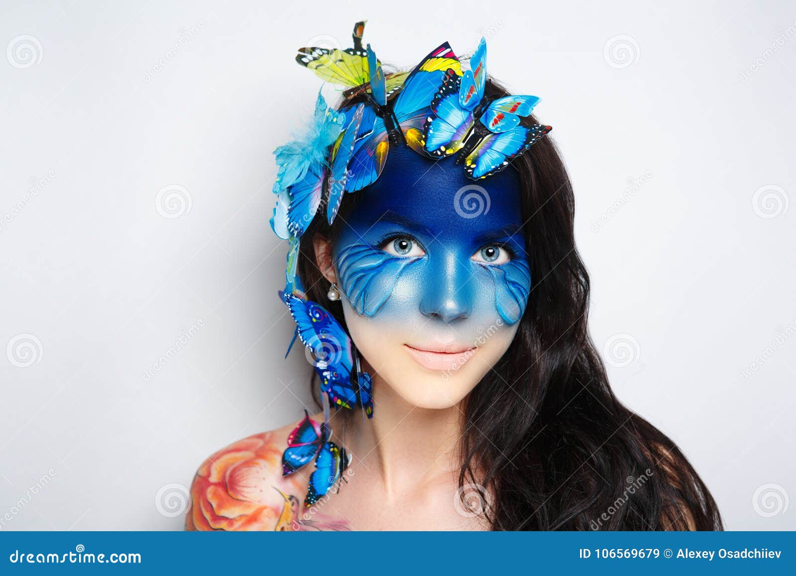 Cara Azul Del Arte De La Mujer Imagen de archivo - Imagen de hembra ...