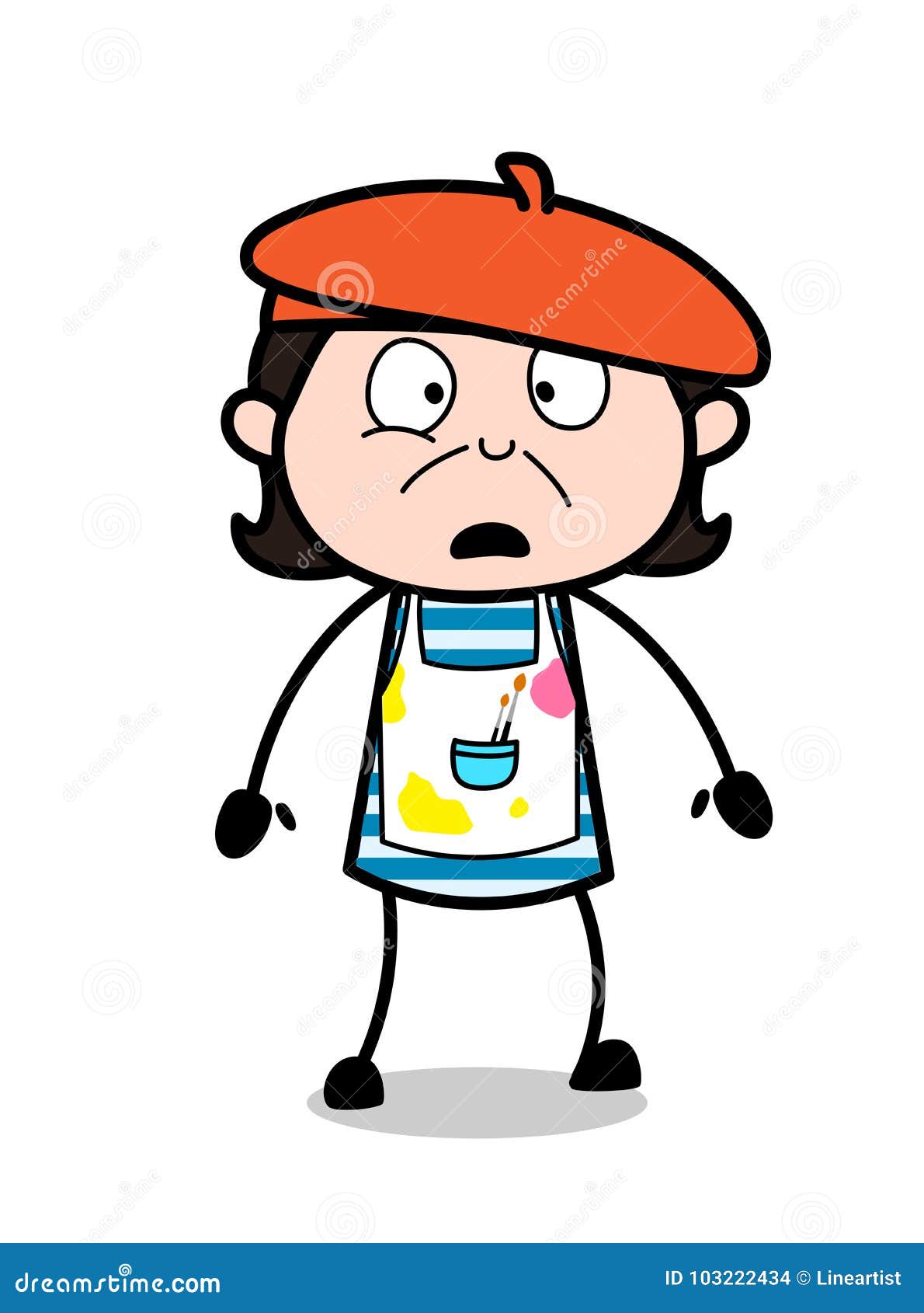 Cara Chocada - Artista Vector Illustration De La Historieta Stock de ...