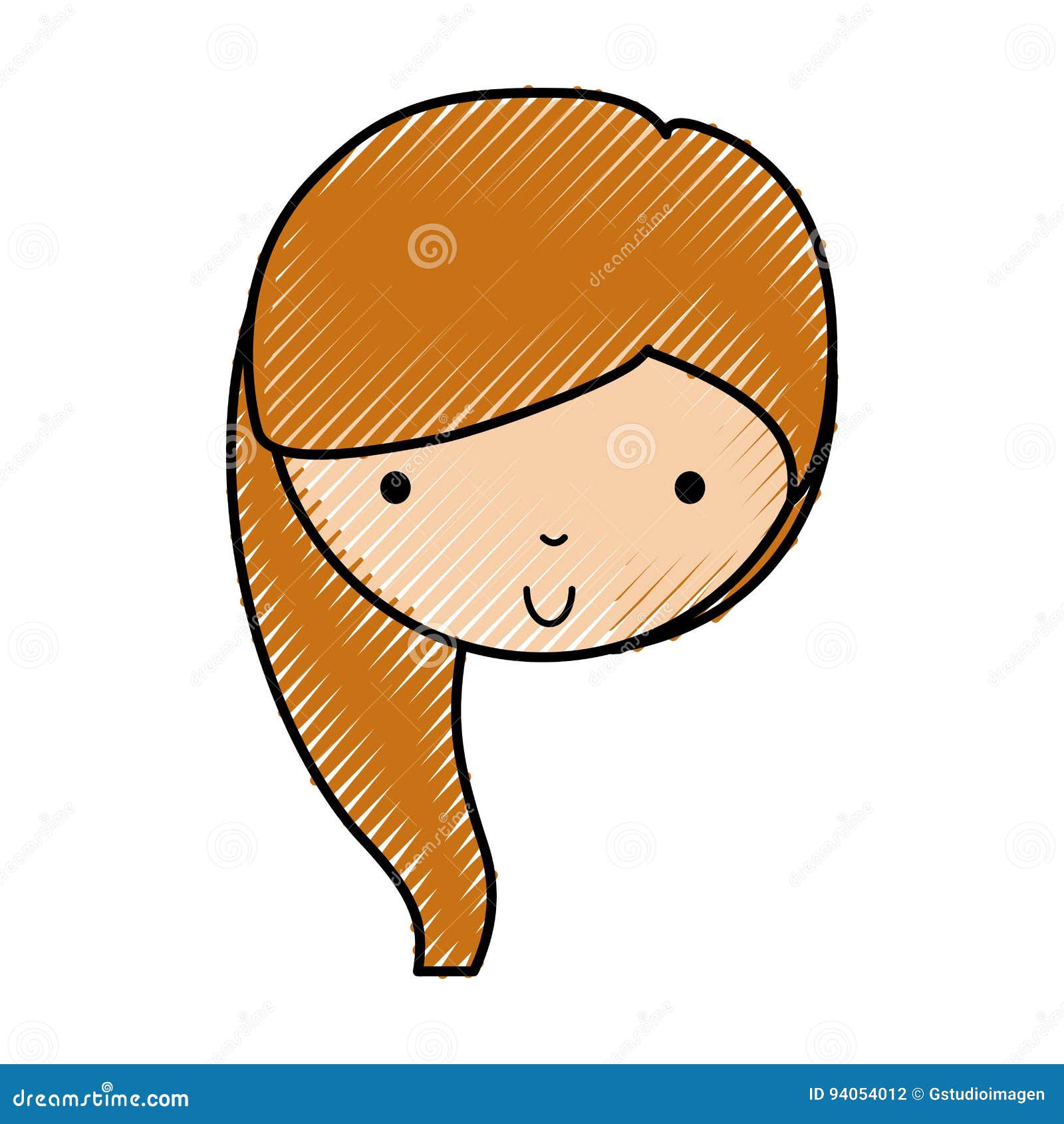 Cara Da Menina Do Garrancho Ilustração do Vetor - Ilustração de vetor ...