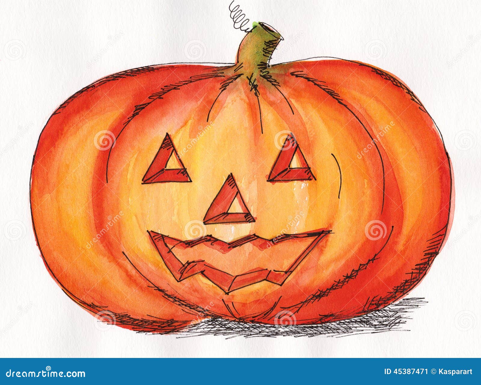 Cara De La Calabaza De Halloween Stock de ilustración - Ilustración de ...