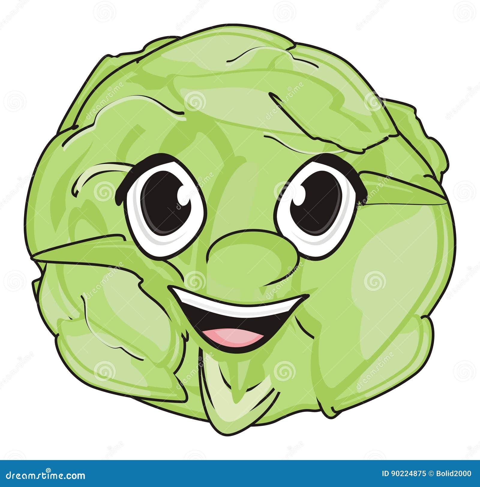 Cara de la col stock de ilustración. Ilustración de redondo - 90224875