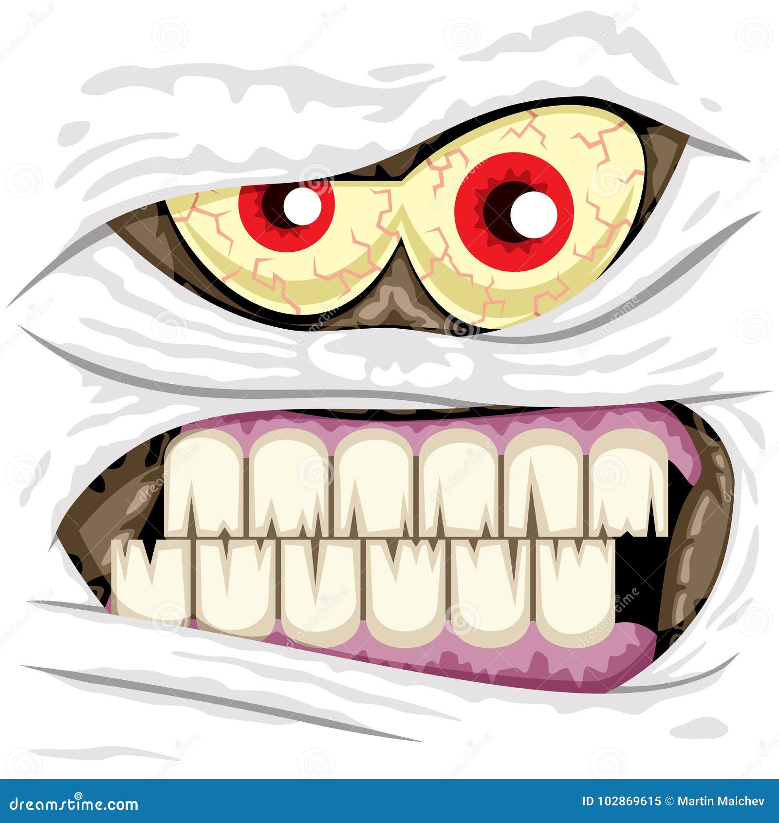 Cara de la momia ilustración del vector. Ilustración de mascota - 102869615