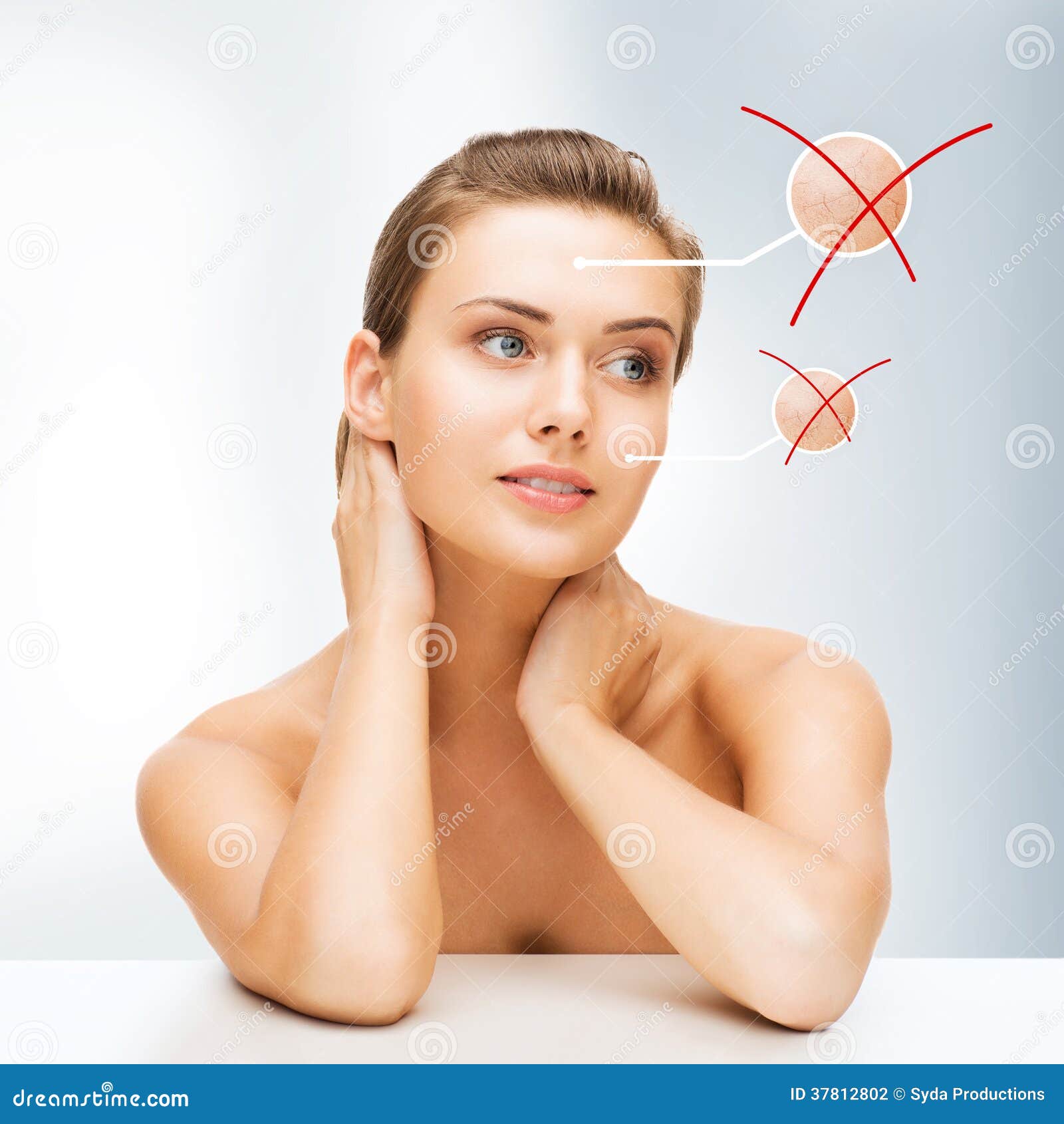 Cara De La Mujer Con La Piel Seca Foto de archivo - Imagen de modelo ...