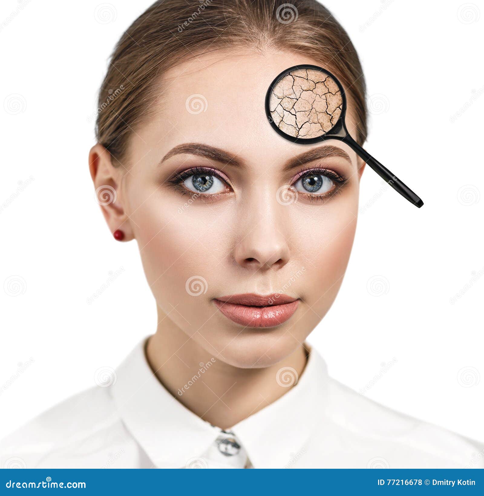 Cara De La Mujer Joven Con La Piel Seca Foto de archivo - Imagen de ...