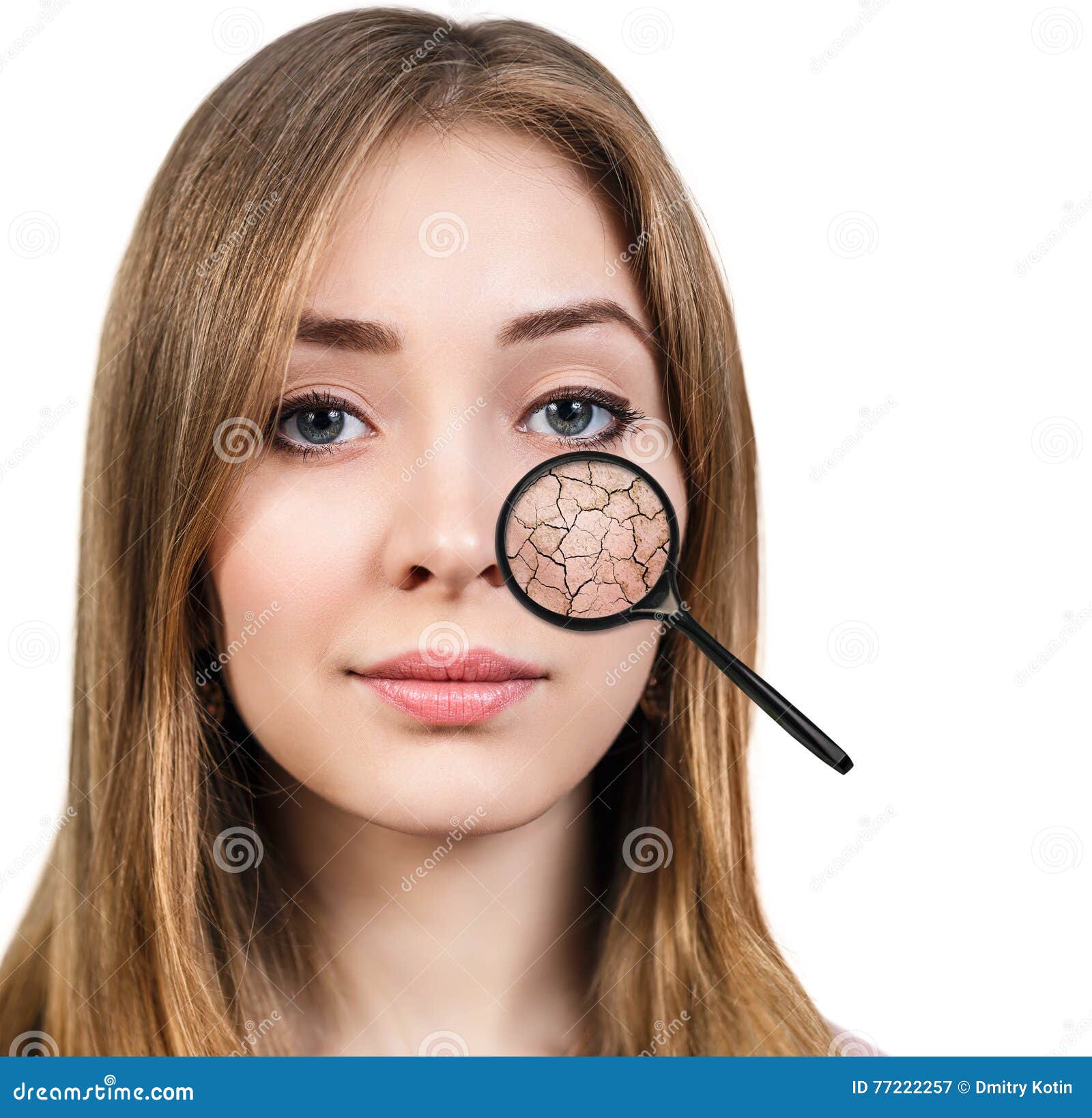 Cara De La Mujer Joven Con La Piel Seca Imagen de archivo - Imagen de ...