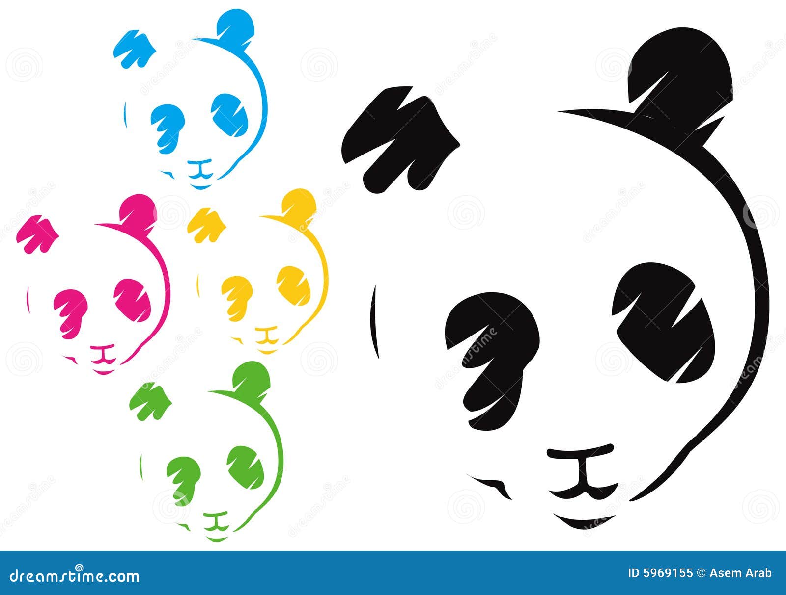 Cara de la panda ilustración del vector. Ilustración de rojo - 5969155