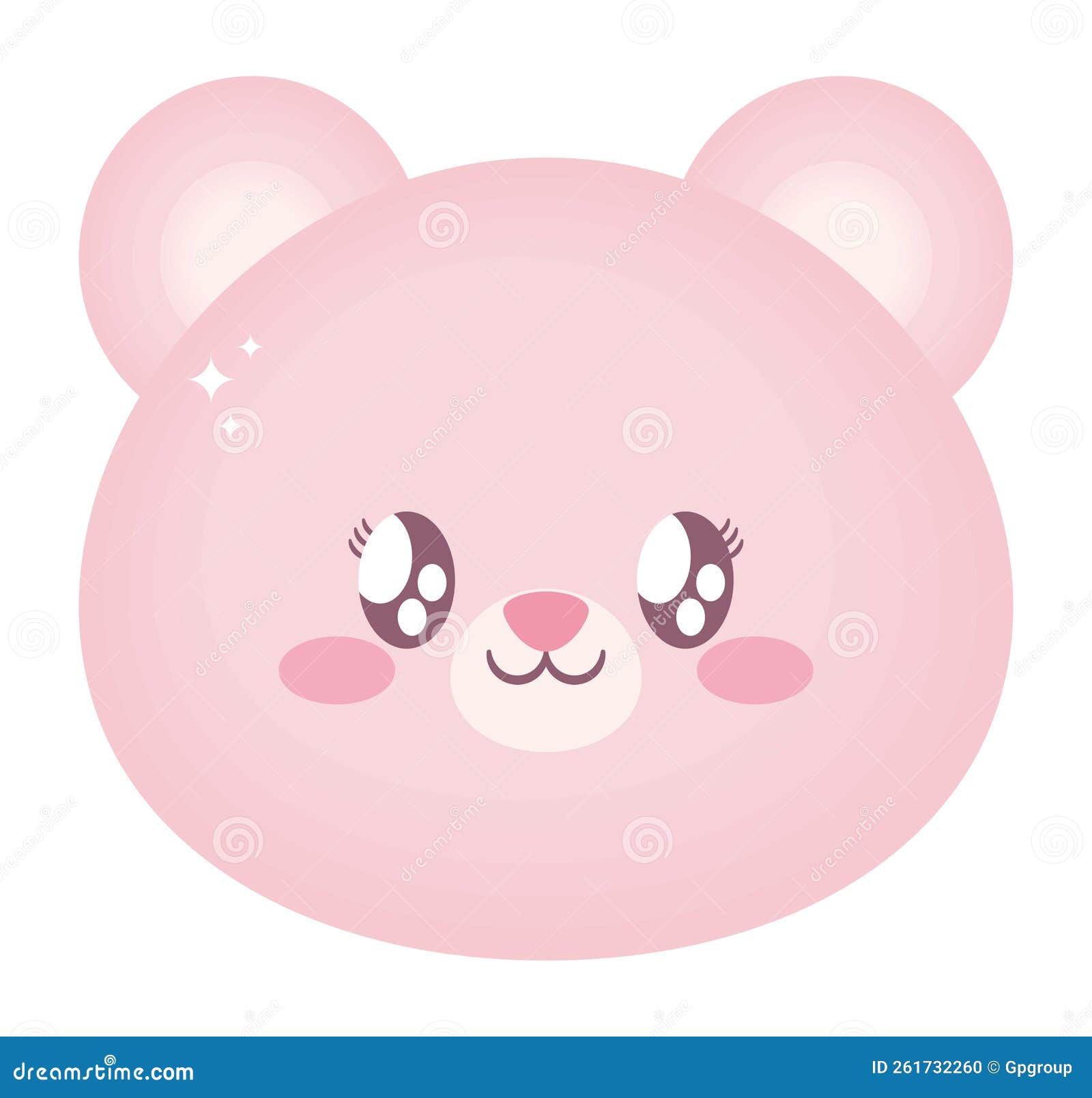 Cara de oso rosa ilustración del vector. Ilustración de teddy - 261732260