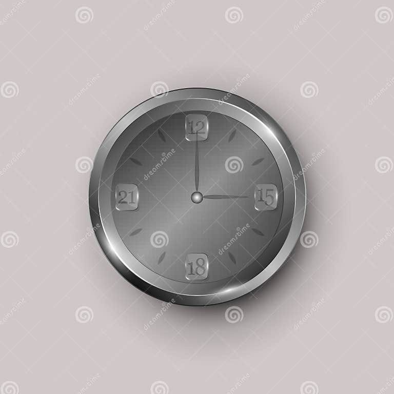 Cara de reloj gris ilustración del vector. Ilustración de tictac - 95265152