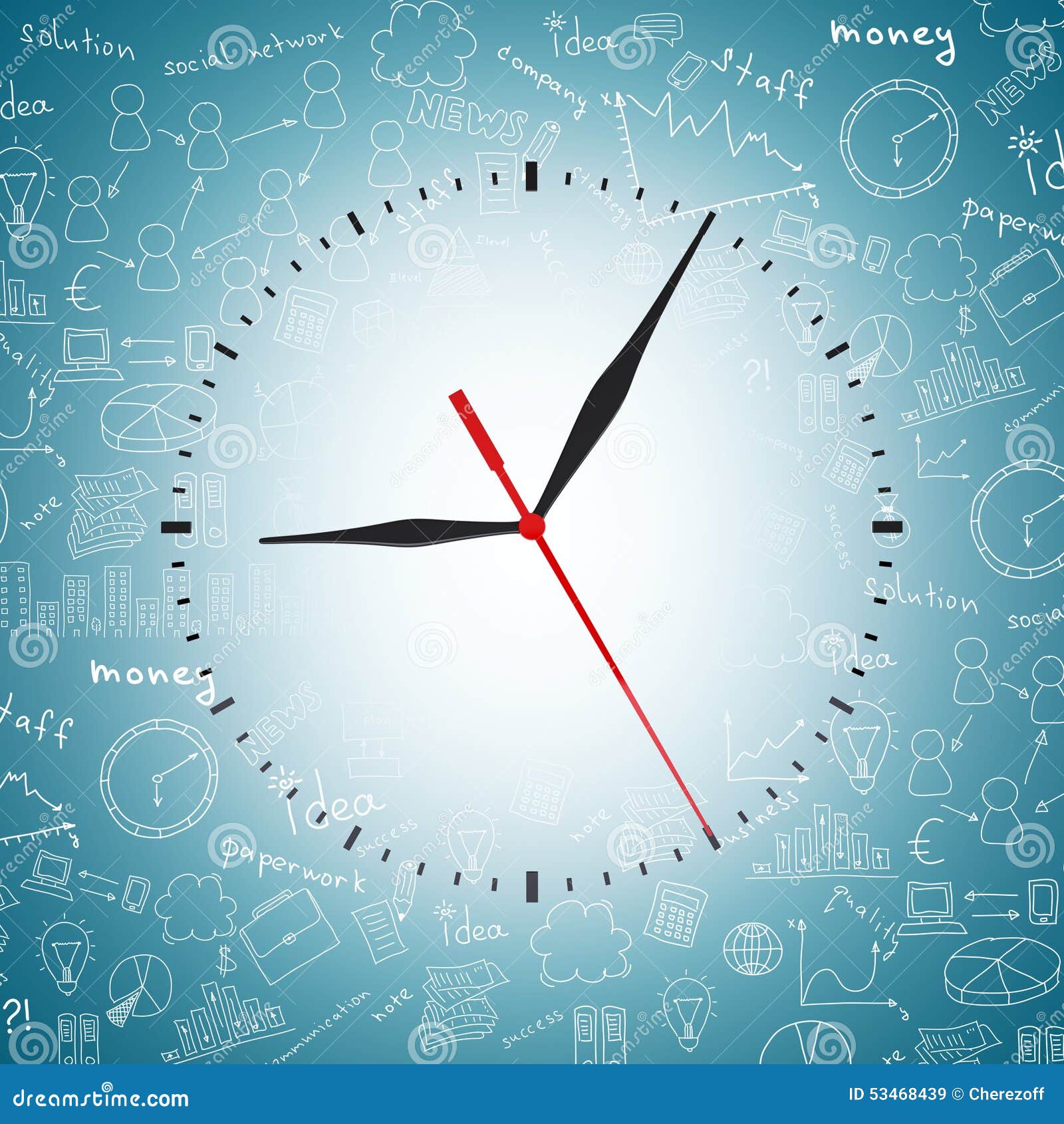 Cara de reloj sin números stock de ilustración. Ilustración de palabras ...