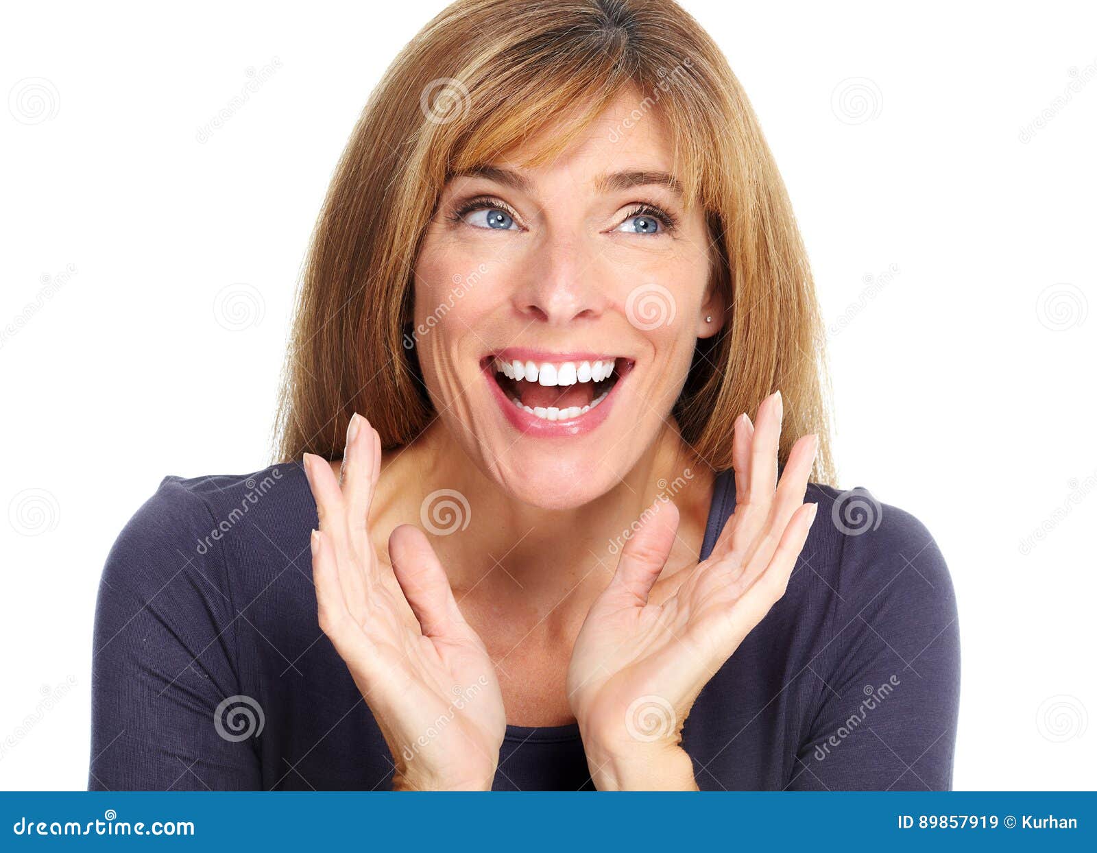 Cara De Risa Feliz De La Mujer Imagen de archivo - Imagen de emociones ...