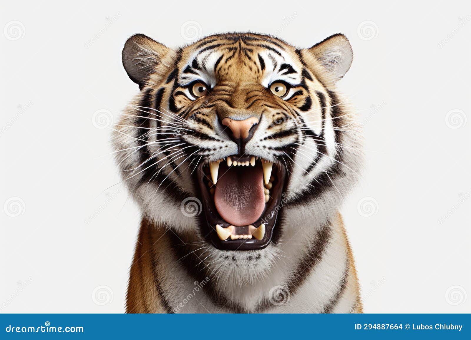 Cara De Tigre Sobre Fondo Blanco Stock de ilustración - Ilustración de ...