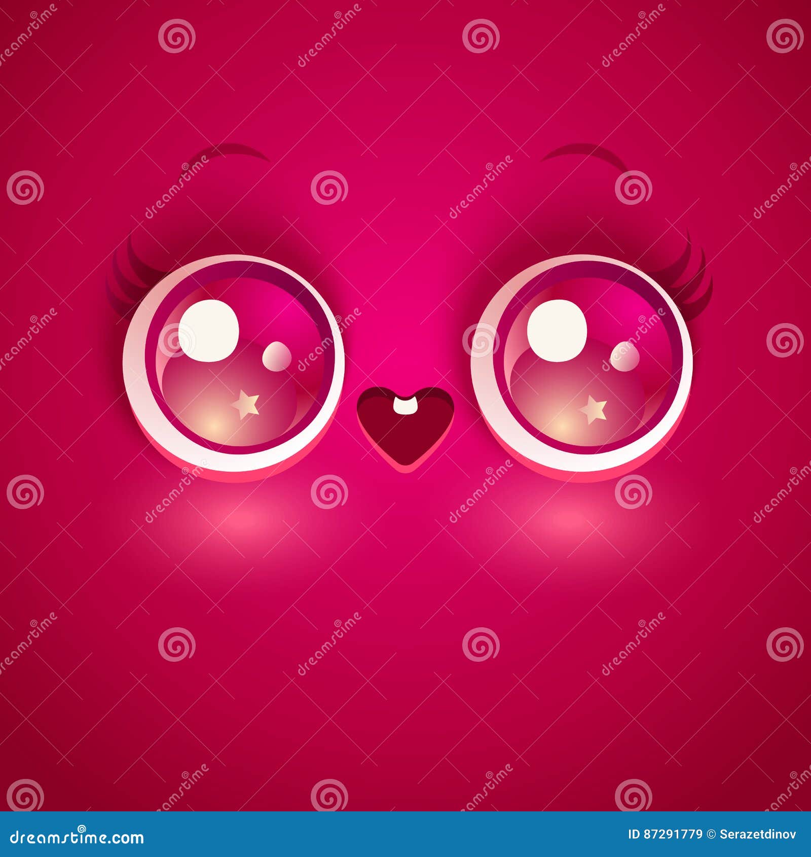 Cara del amor de Kawaii ilustración del vector. Ilustración de ...