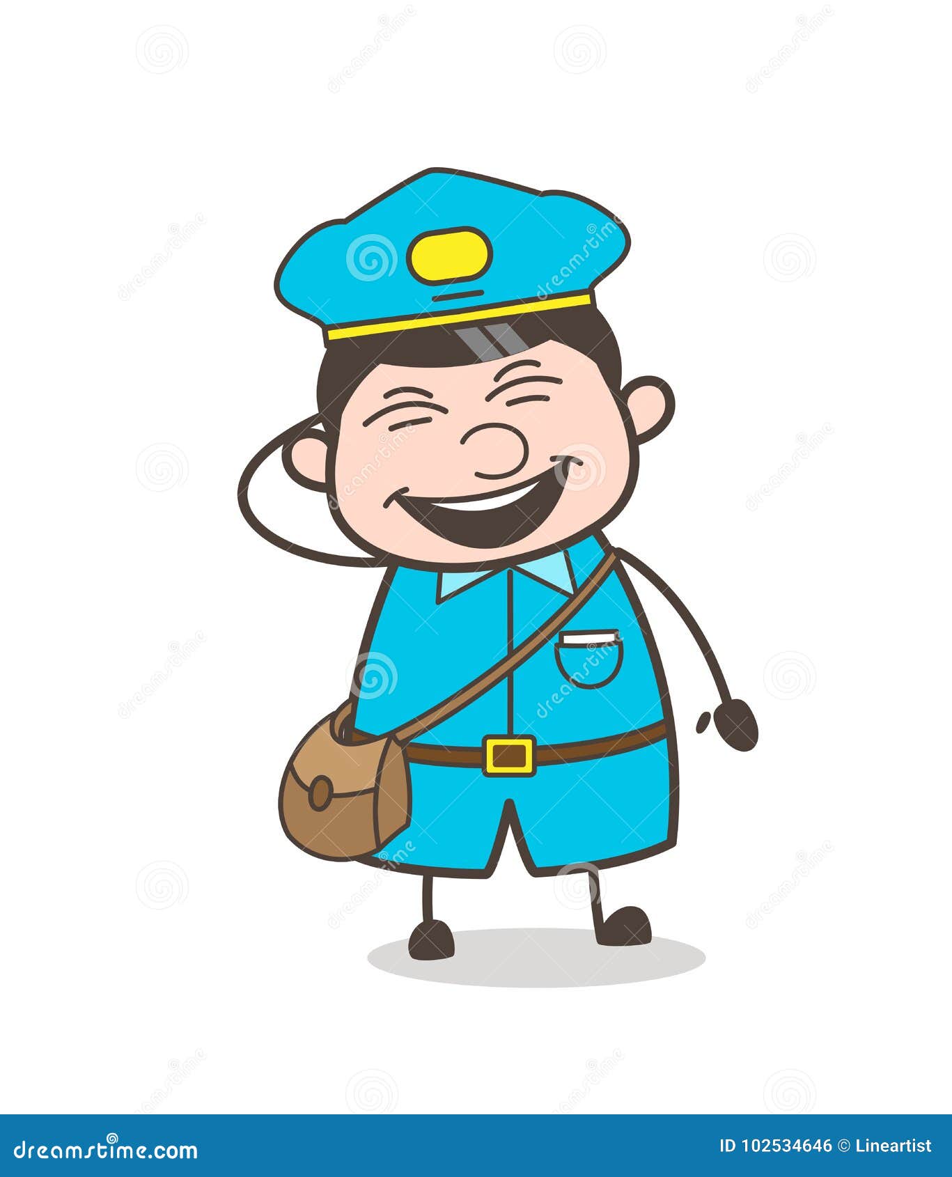 Cara Del Cartero De La Risa De La Historieta Stock de ilustración ...