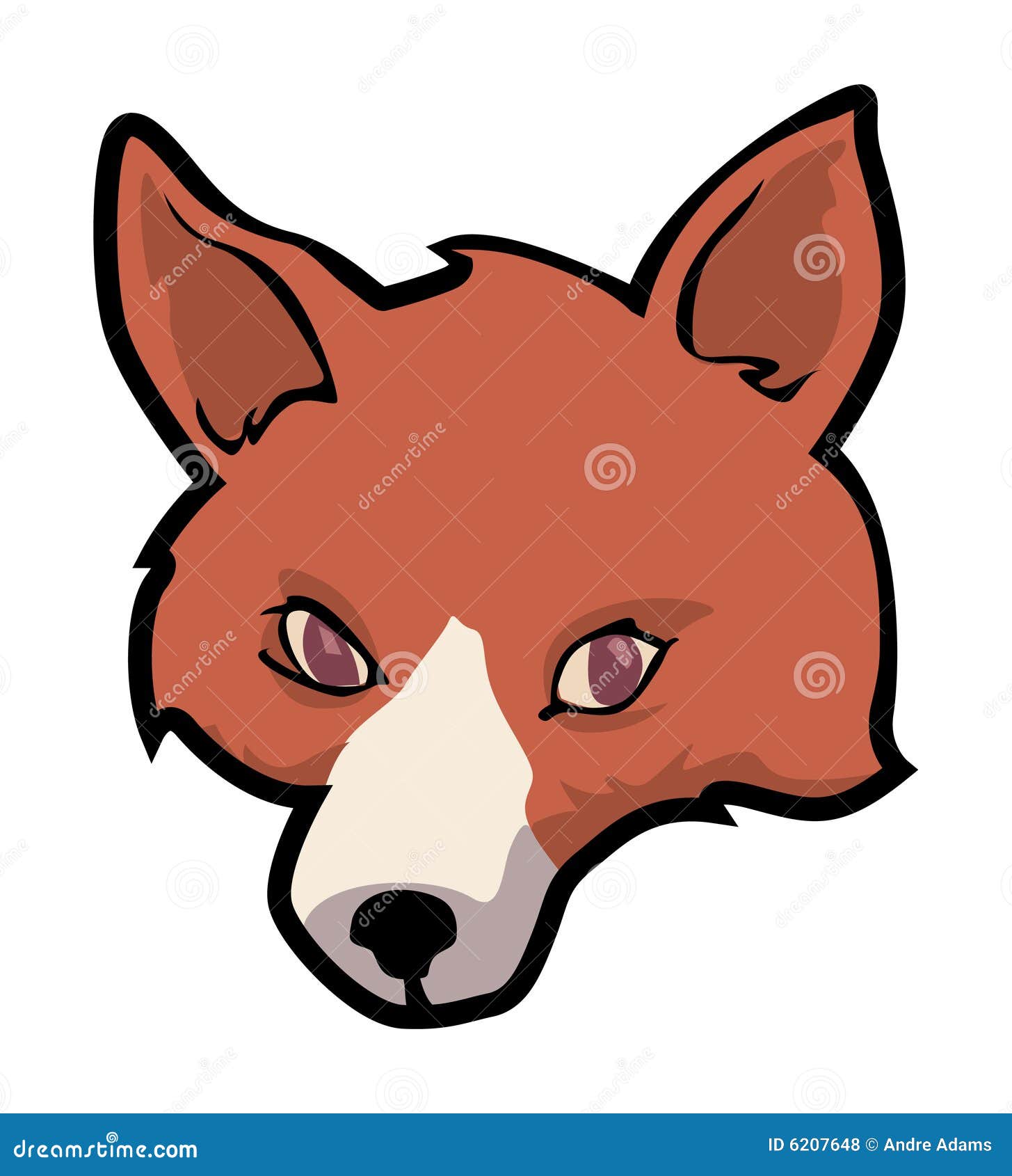Cara del Fox ilustración del vector. Ilustración de cubo - 6207648