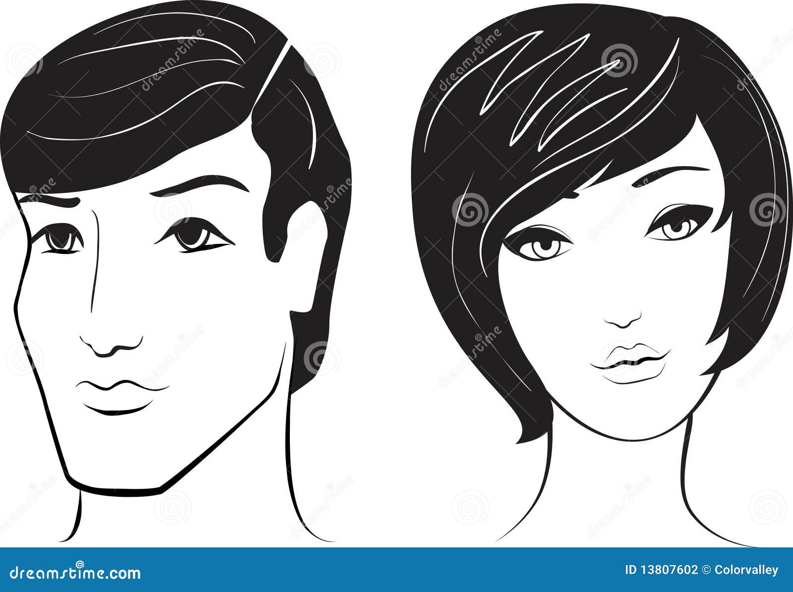 Cara Del Hombre Y De La Mujer Del Vector Ilustración del Vector ...