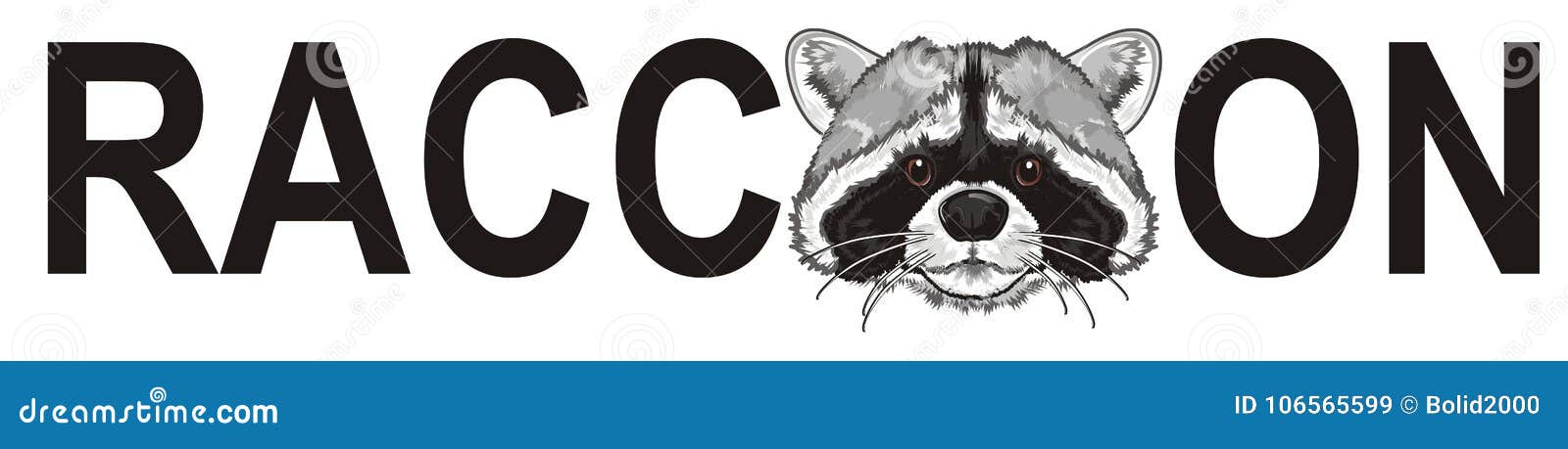 Cara Del Mapache Con Las Letras Stock de ilustración - Ilustración de ...